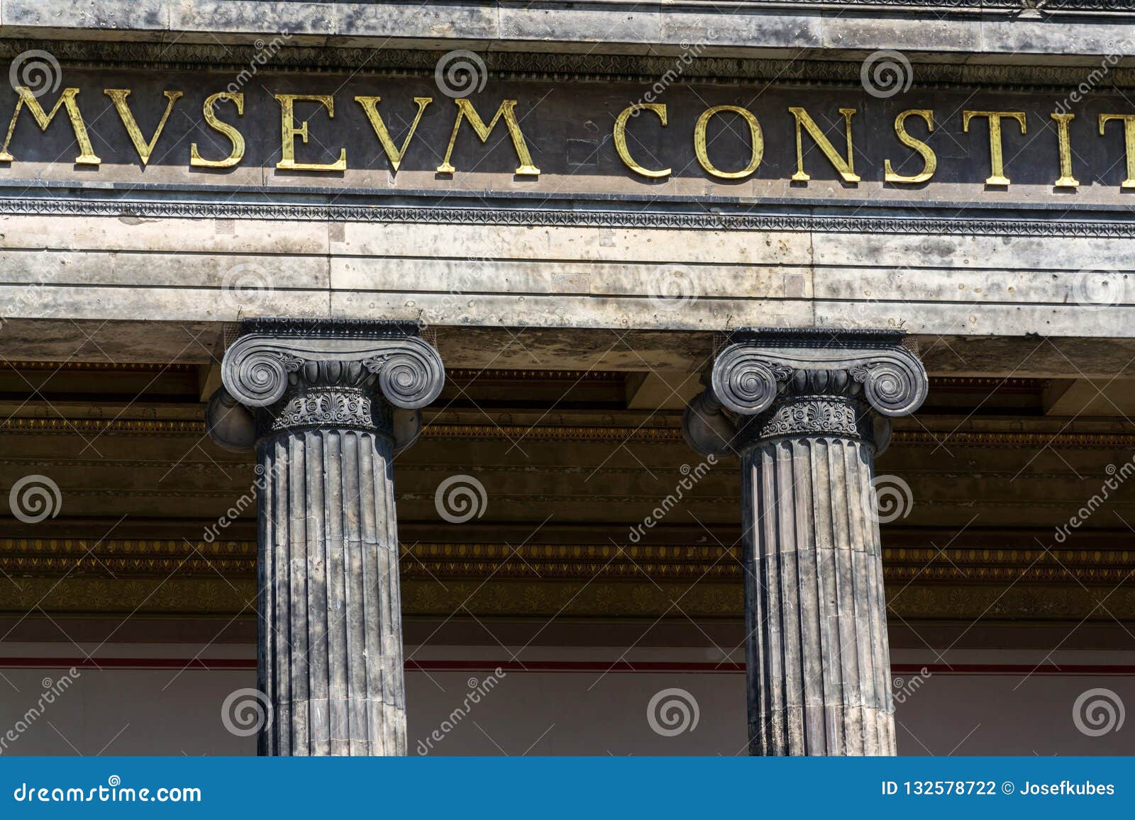 Ionic Columns Architecture Detail in Front of Altes Museum, Berlin ...