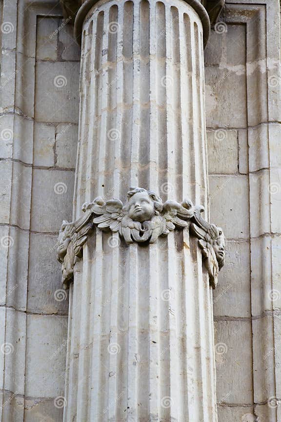 Ionic Columns Details. Renaissance Stock Image - Image of east, roman ...