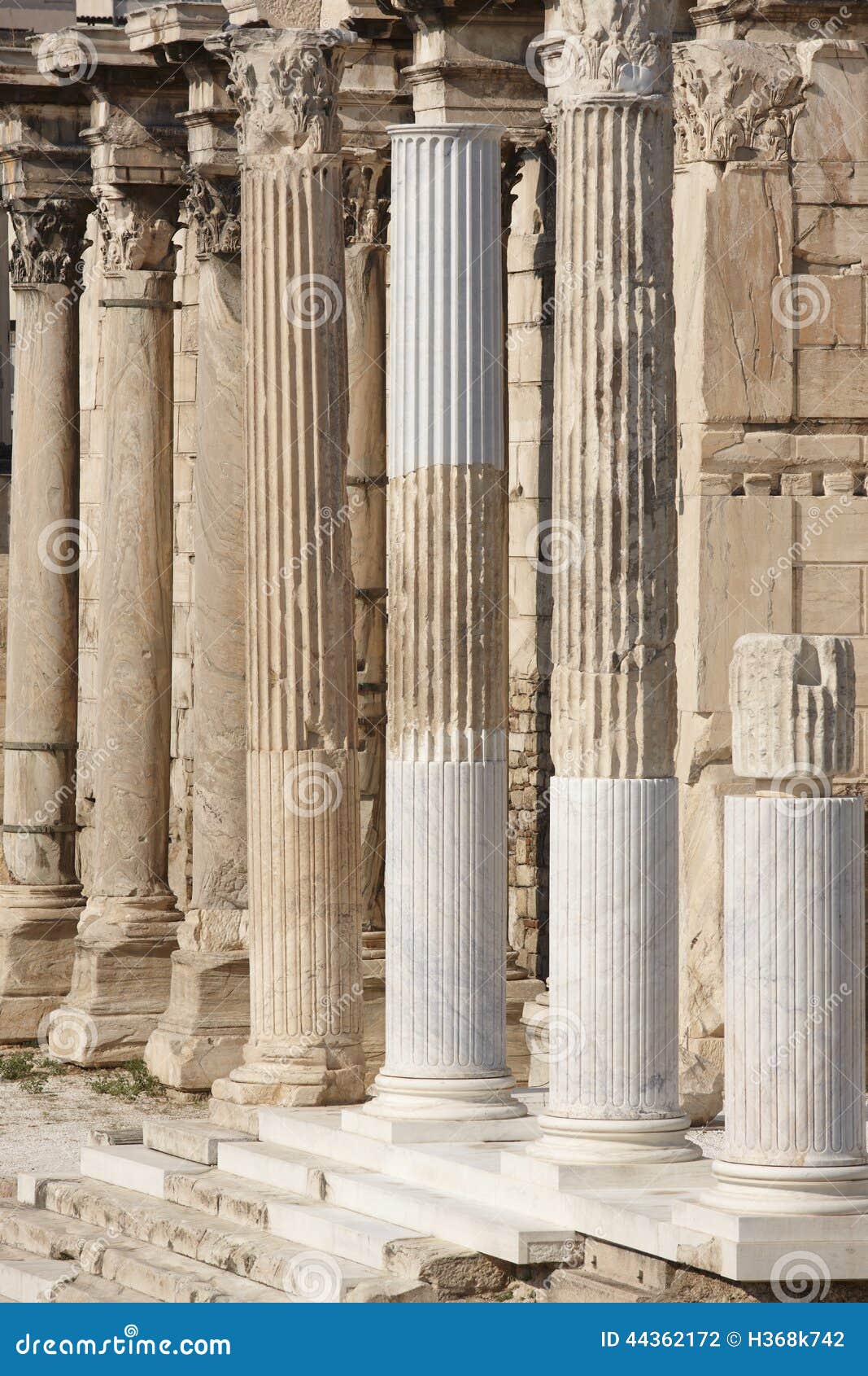 Ionic Columns at Hadrians Library in Athens. Greece Stock Photo - Image ...