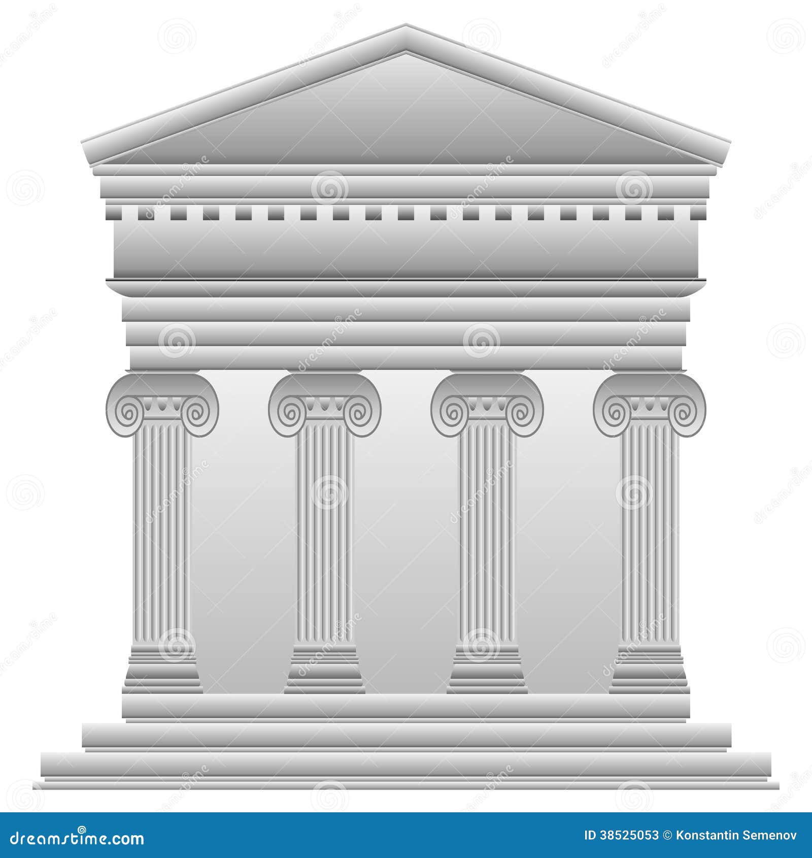 Ionic Greek temple stock vector. Illustration of greek - 38525053