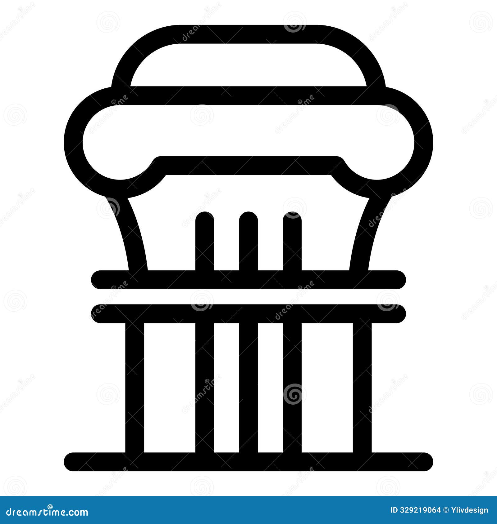 Ionic Order Column Capital Representing Ancient Greek Architecture ...