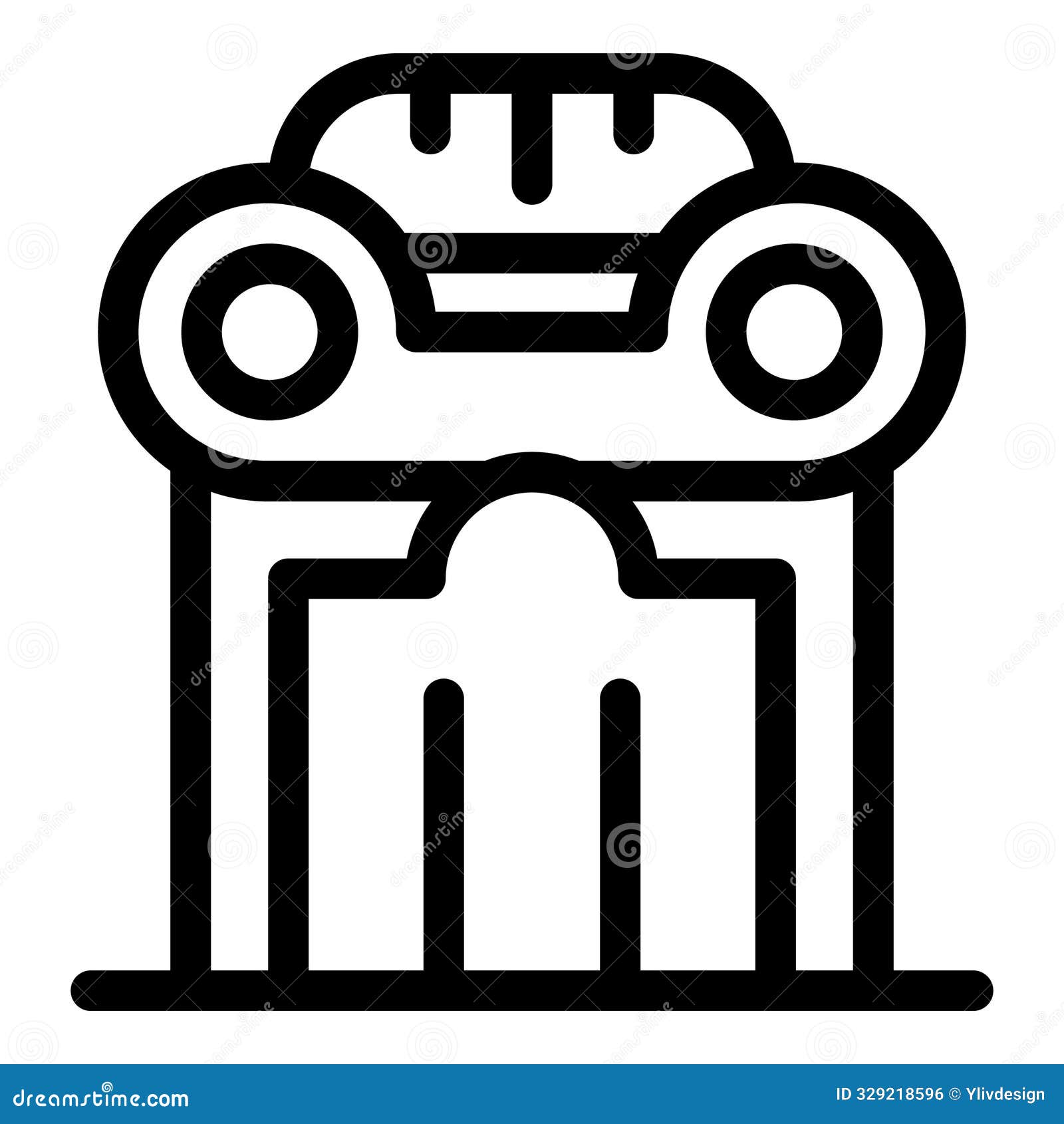 Ionic Order Column Standing on Base Showing Ancient Greek Architecture ...