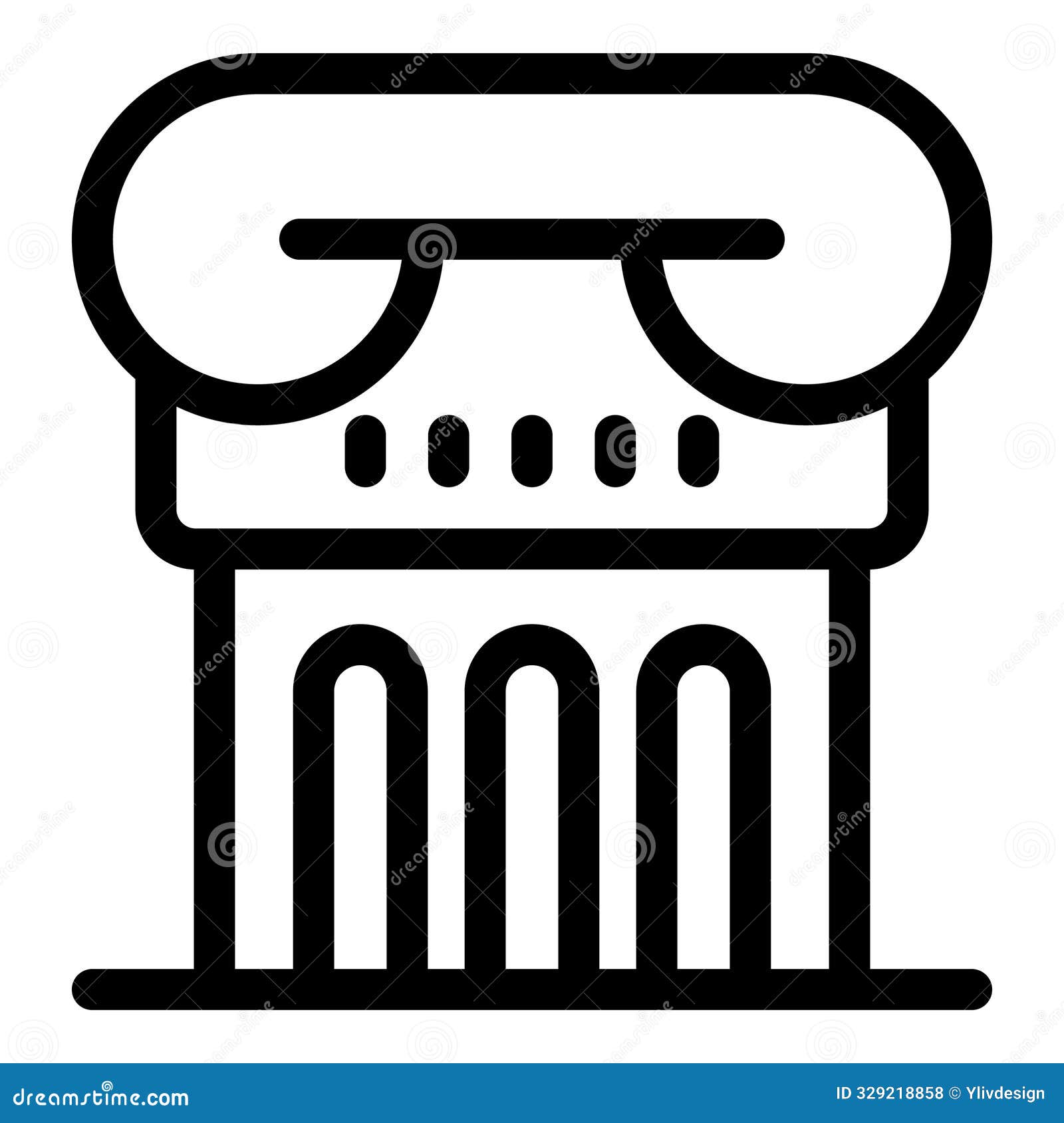 Ionic Order Column Standing Tall Representing Ancient Greek ...