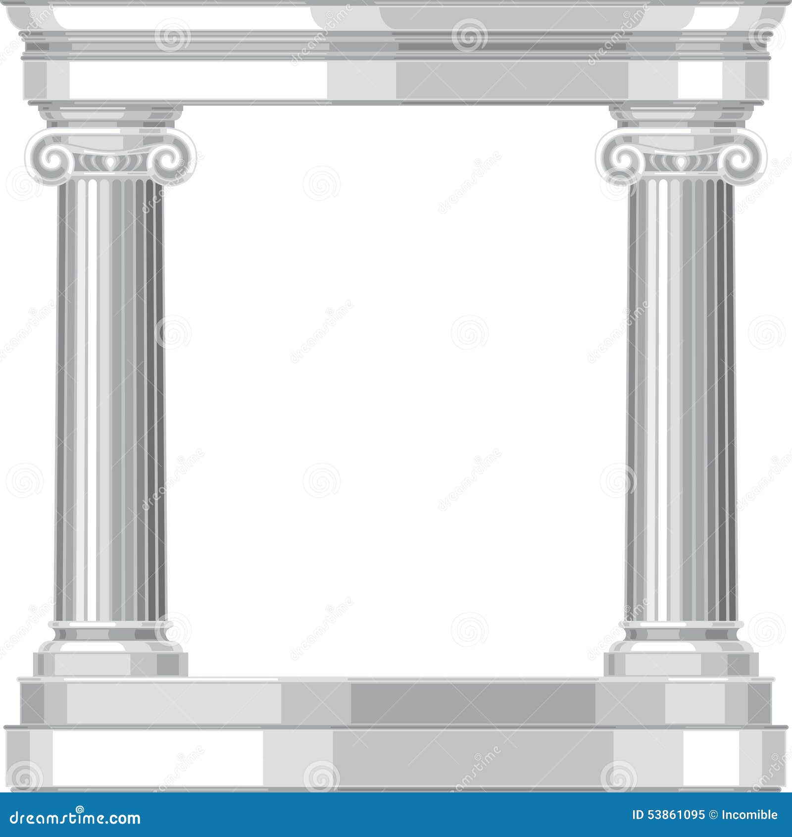 Ionic Realistic Antique Greek Marble Column Vector Illustration ...