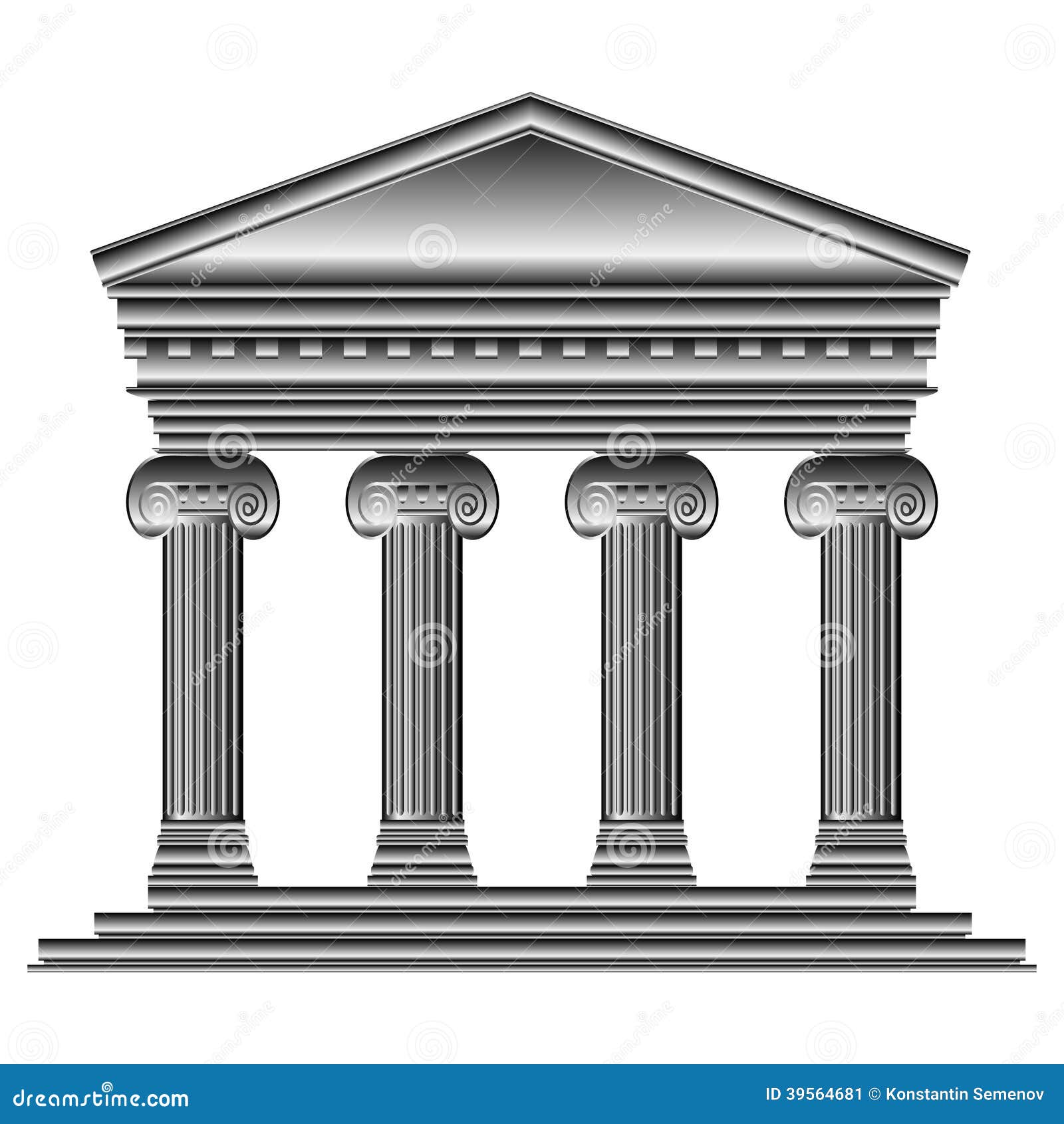 Ionic temple stock vector. Illustration of design, ancient - 39564681