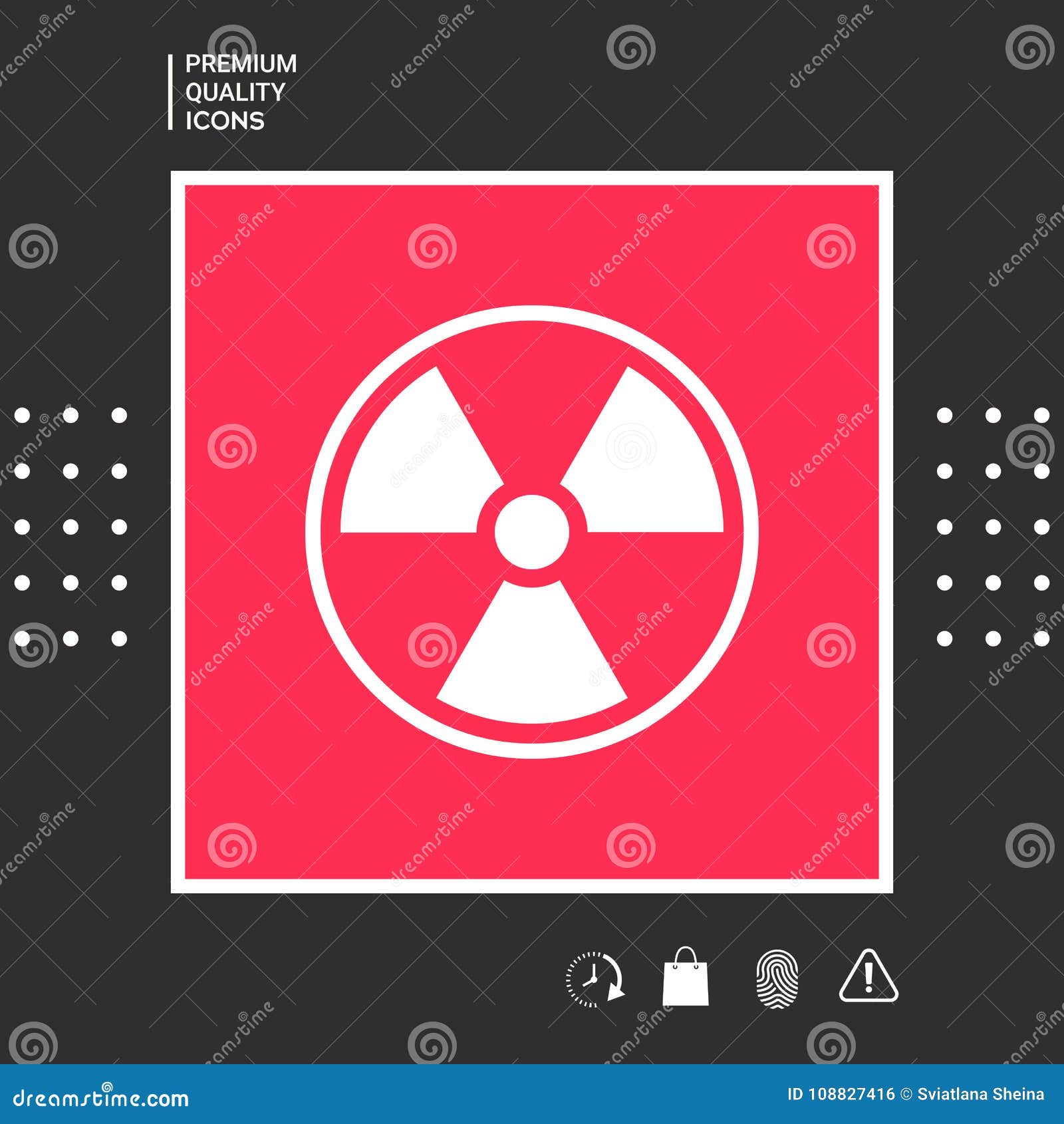 Ionizing radiation icon stock vector. Illustration of clip - 108827416