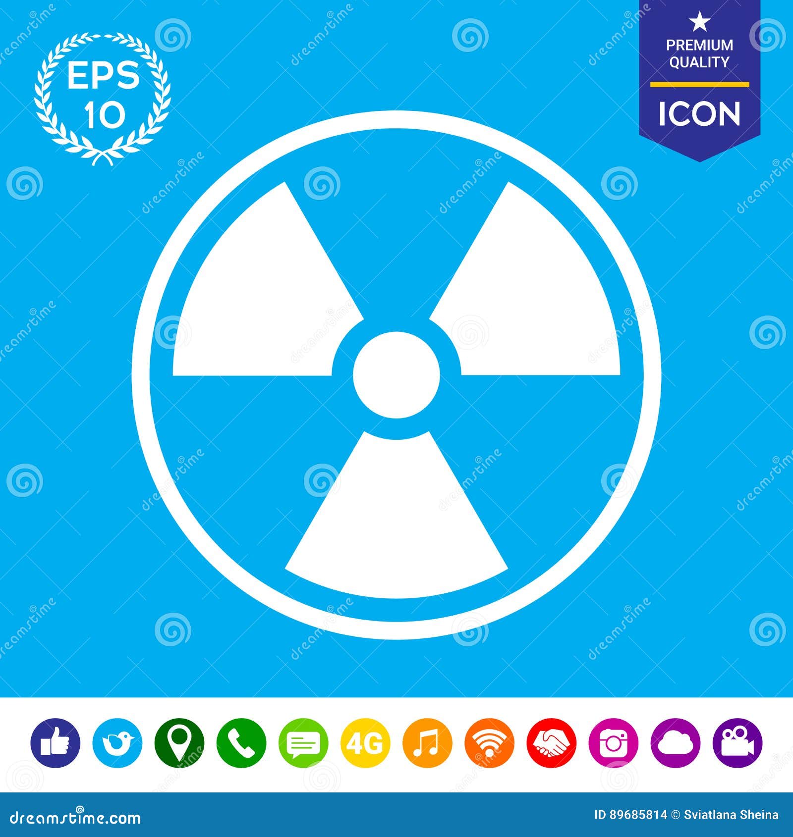 Ionizing radiation icon stock illustration. Illustration of deterrent ...