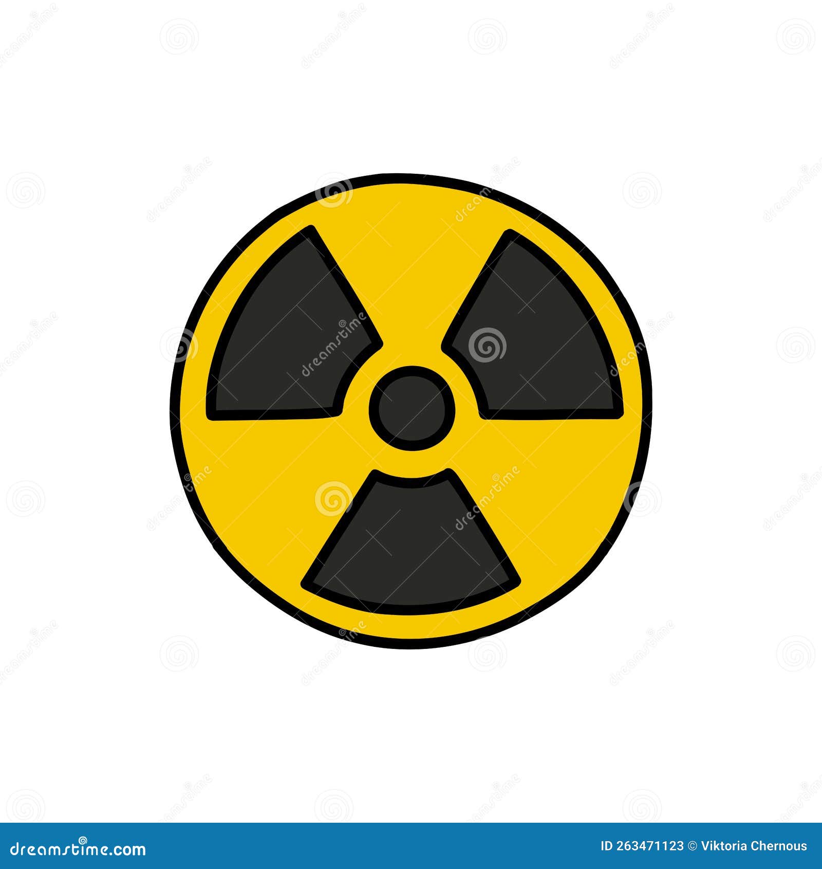 Ionizing Radiation Symbol Doodle Icon, Vector Color Line Illustration ...
