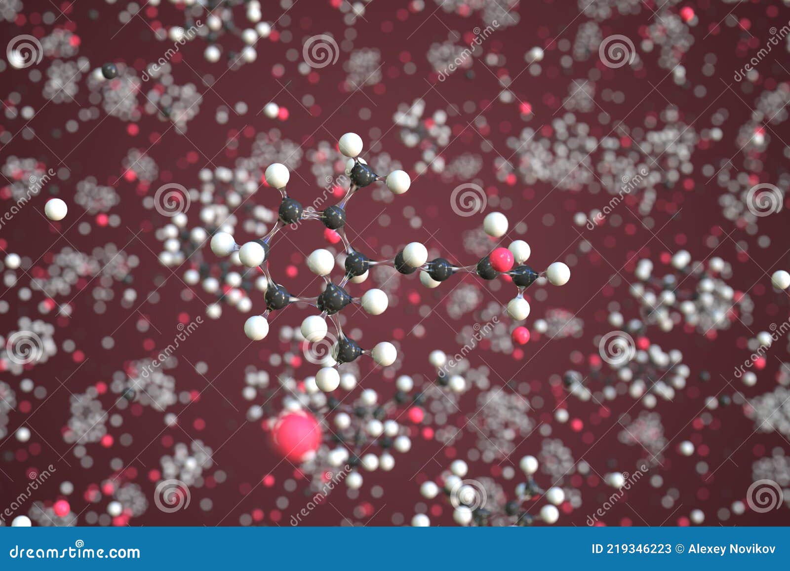 Ionone Molecule Made with Balls, Conceptual Molecular Model. Chemical ...
