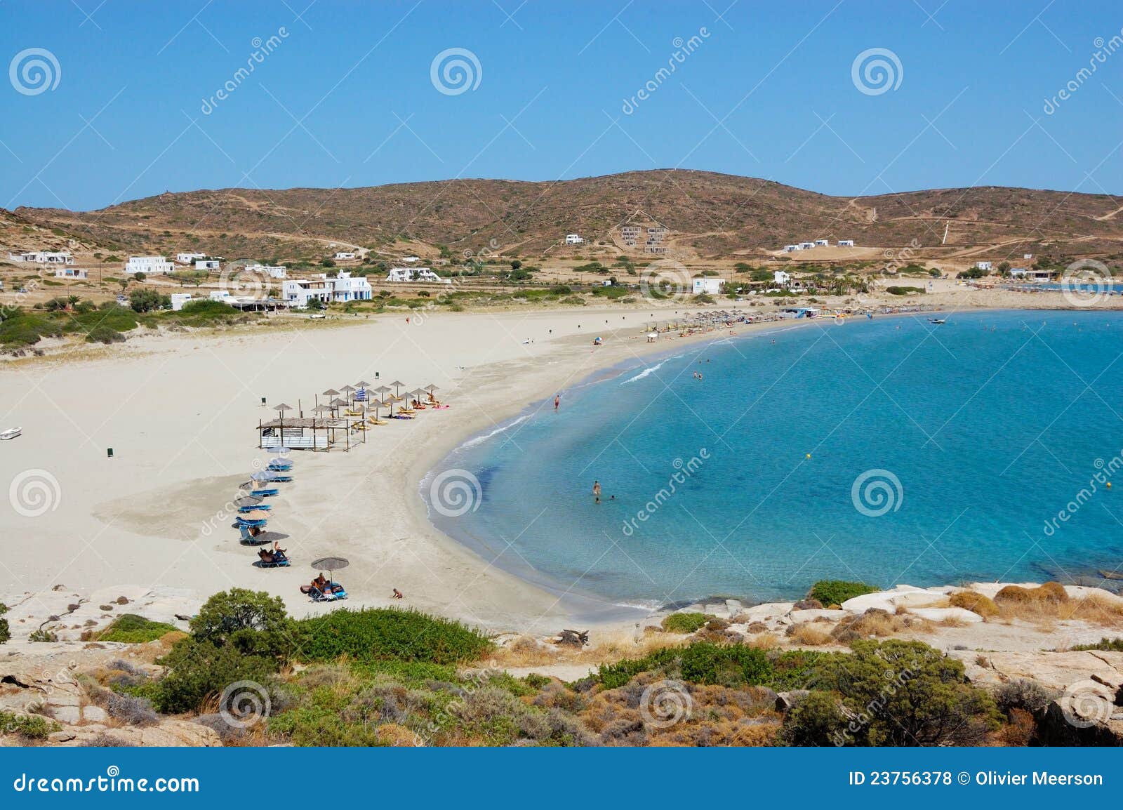 Ios island beach view stock photo. Image of greece, view - 23756378