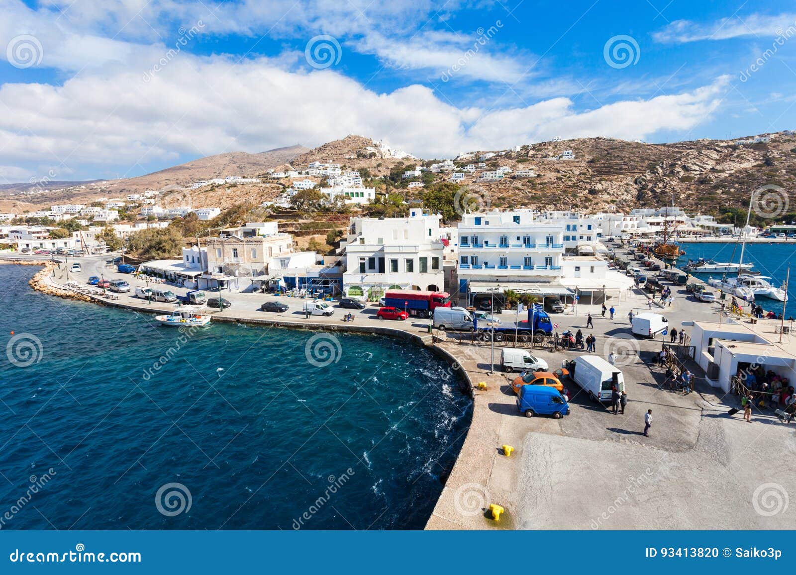 Ios island in Greece stock photo. Image of mediterranean - 93413820