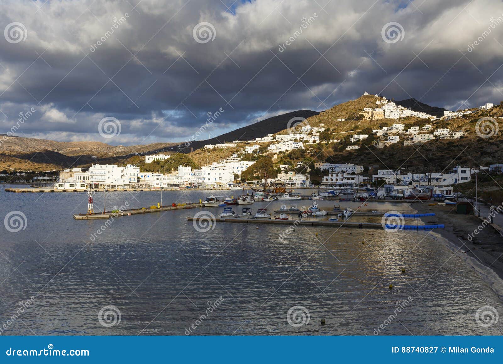 Ios island. editorial photography. Image of europe, harbor - 88740827