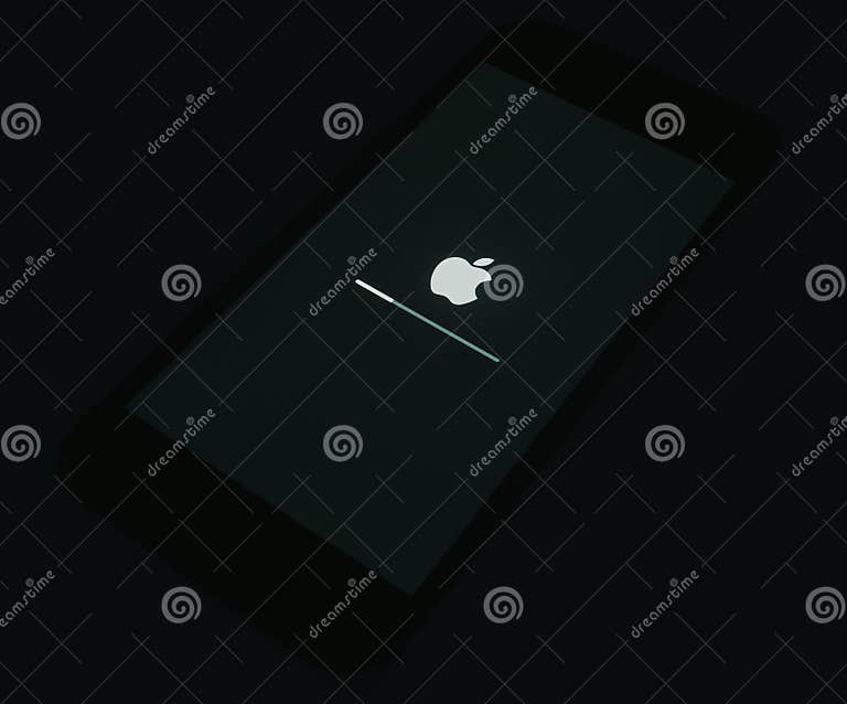 IOs Loading at the Apple IPhone Black Start Screen, Isolated in ...