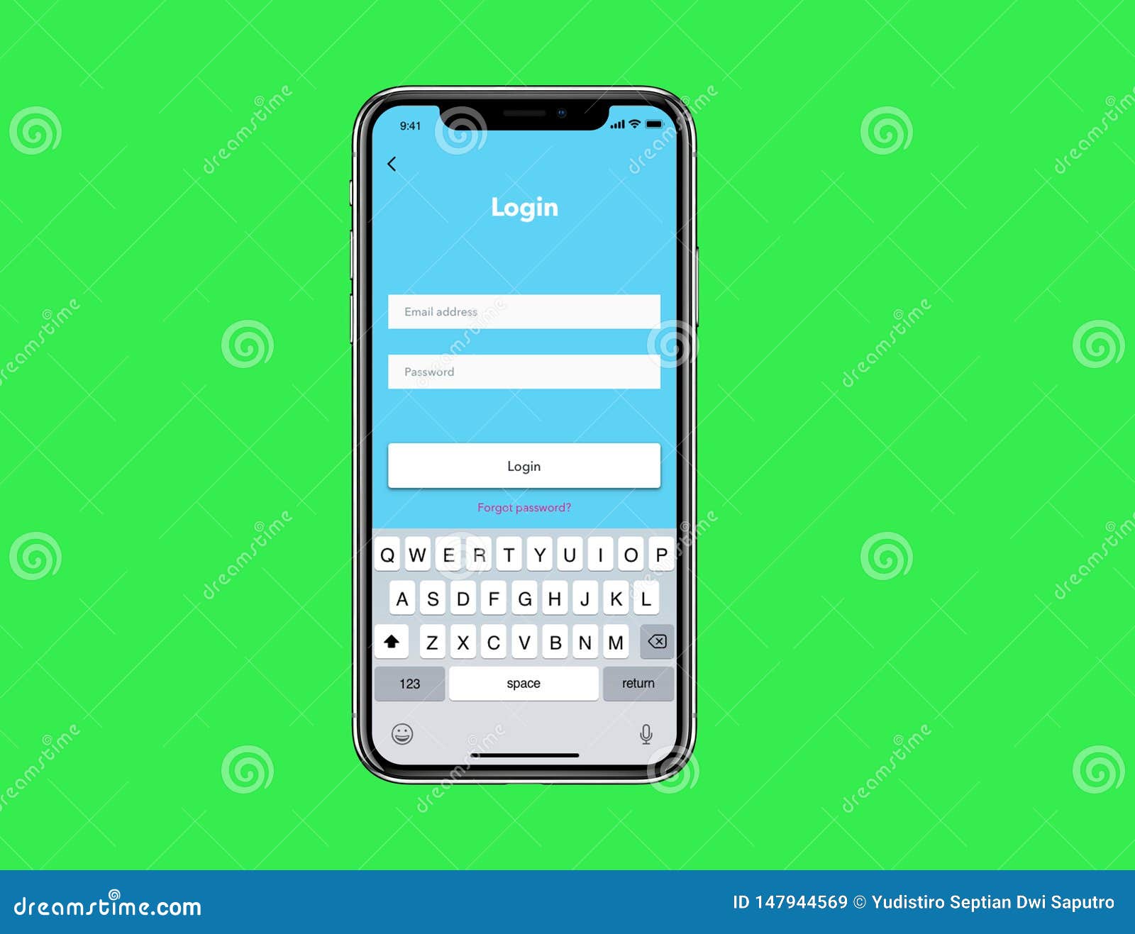 IOs Mockup Simple Login User Wireframe IPhone X Stock Illustration ...