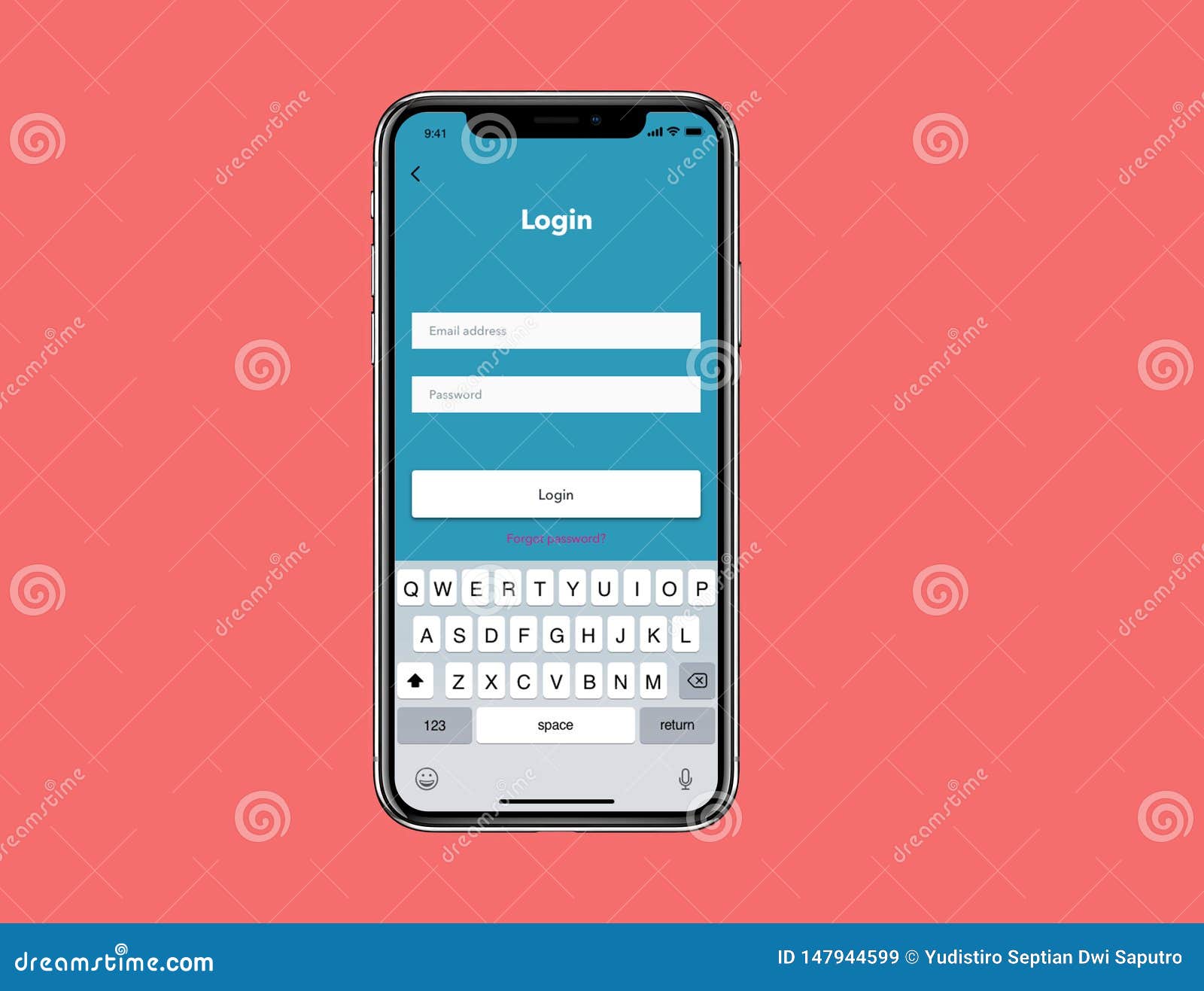 IOs Mockup Simple Login User Wireframe IPhone X Stock Illustration ...