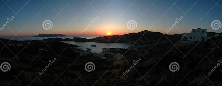Ios sunset panorama stock image. Image of holiday, panorama - 22229591