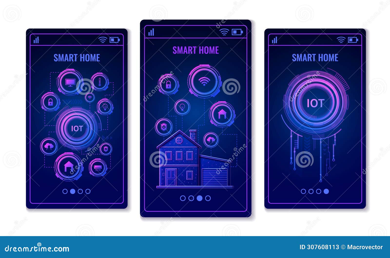 IoT App Design in Gradient Design Stock Image - Image of wifi ...