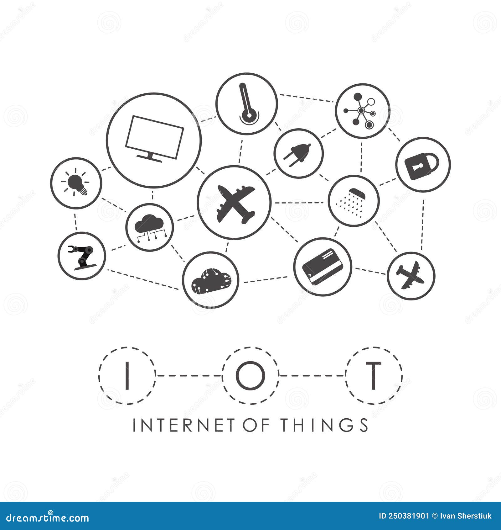 IOT and Automation Concept. a Set of Icons Connected To Each Other in ...
