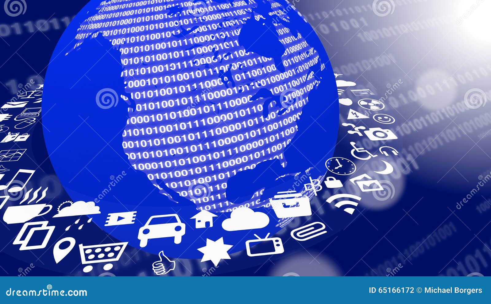 IOT Concept Globe with Icons Ring Stock Illustration - Illustration of ...