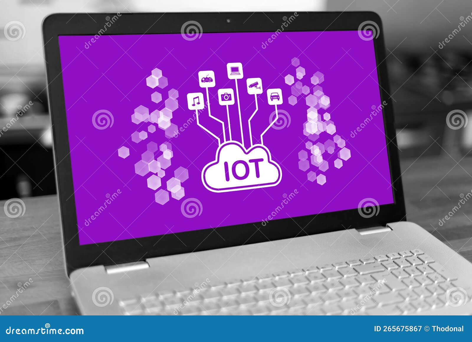 Iot concept on a laptop stock image. Image of data, internet - 265675867
