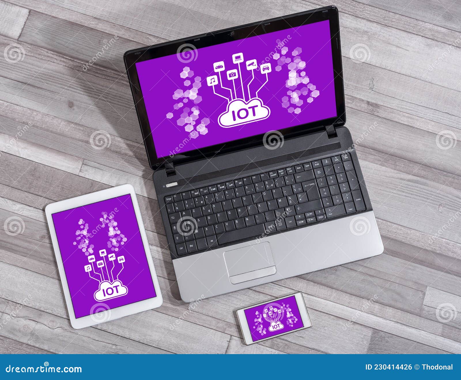 Iot Concept on Different Devices Stock Photo - Image of smart, global ...