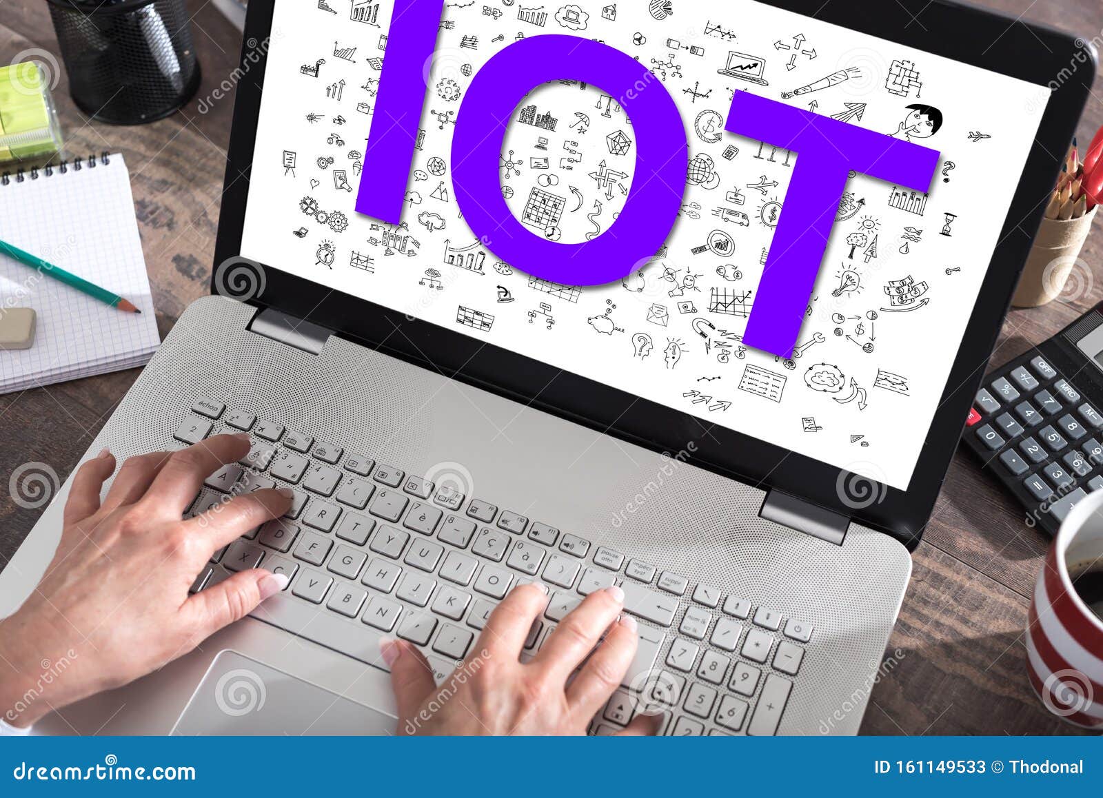 Iot Concept on a Laptop Screen Stock Image - Image of concept ...