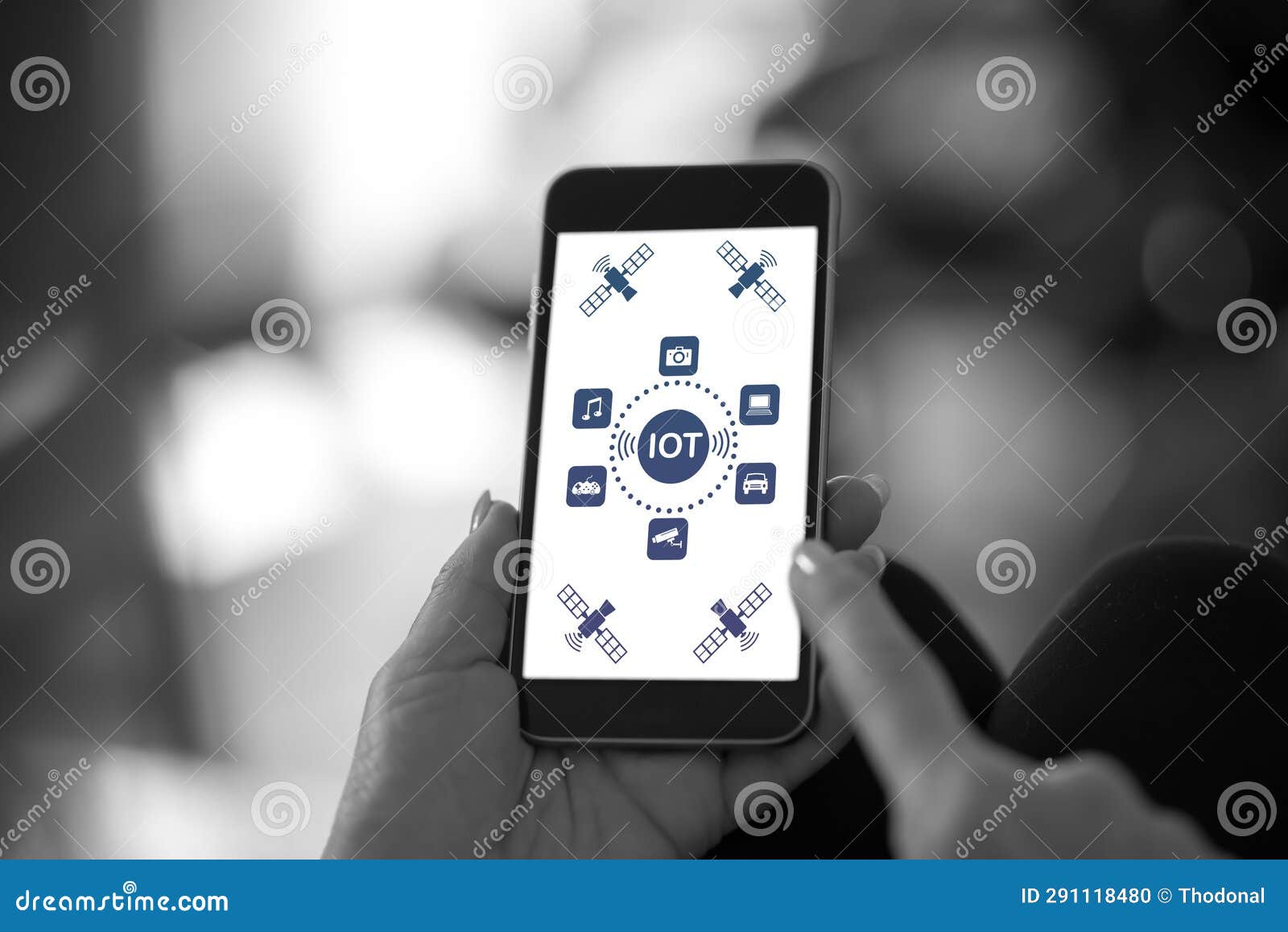 Iot Concept on a Smartphone Stock Photo - Image of connecting, technology: 291118480