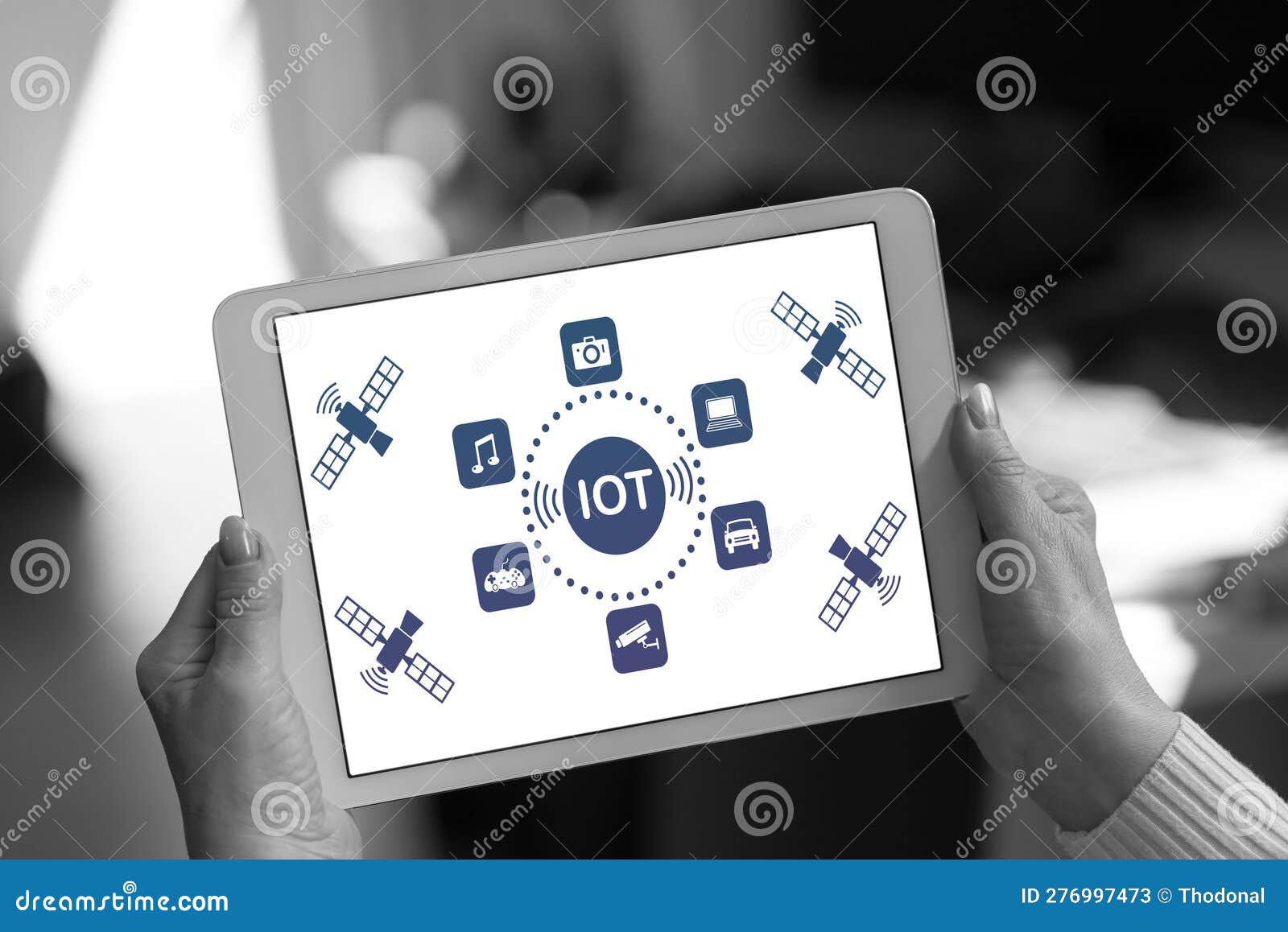Iot concept on a tablet stock image. Image of internet - 276997473
