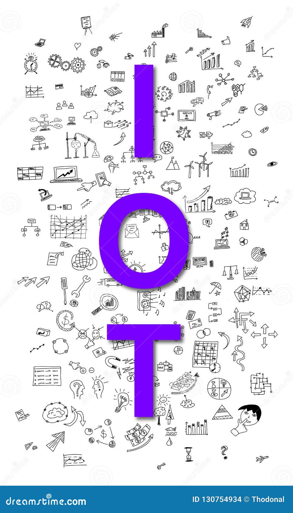 Iot Concept on White Background Stock Illustration - Illustration of ...