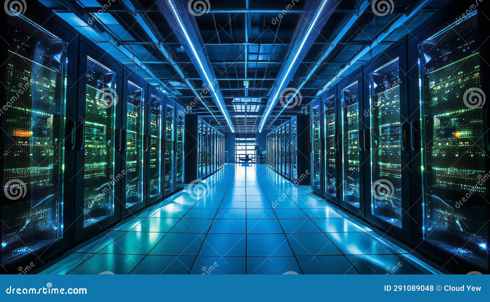 IoT in Data Centers: Energy Efficiency Improvement Stock Illustration ...