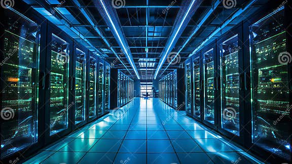 IoT in Data Centers: Energy Efficiency Improvement Stock Illustration ...