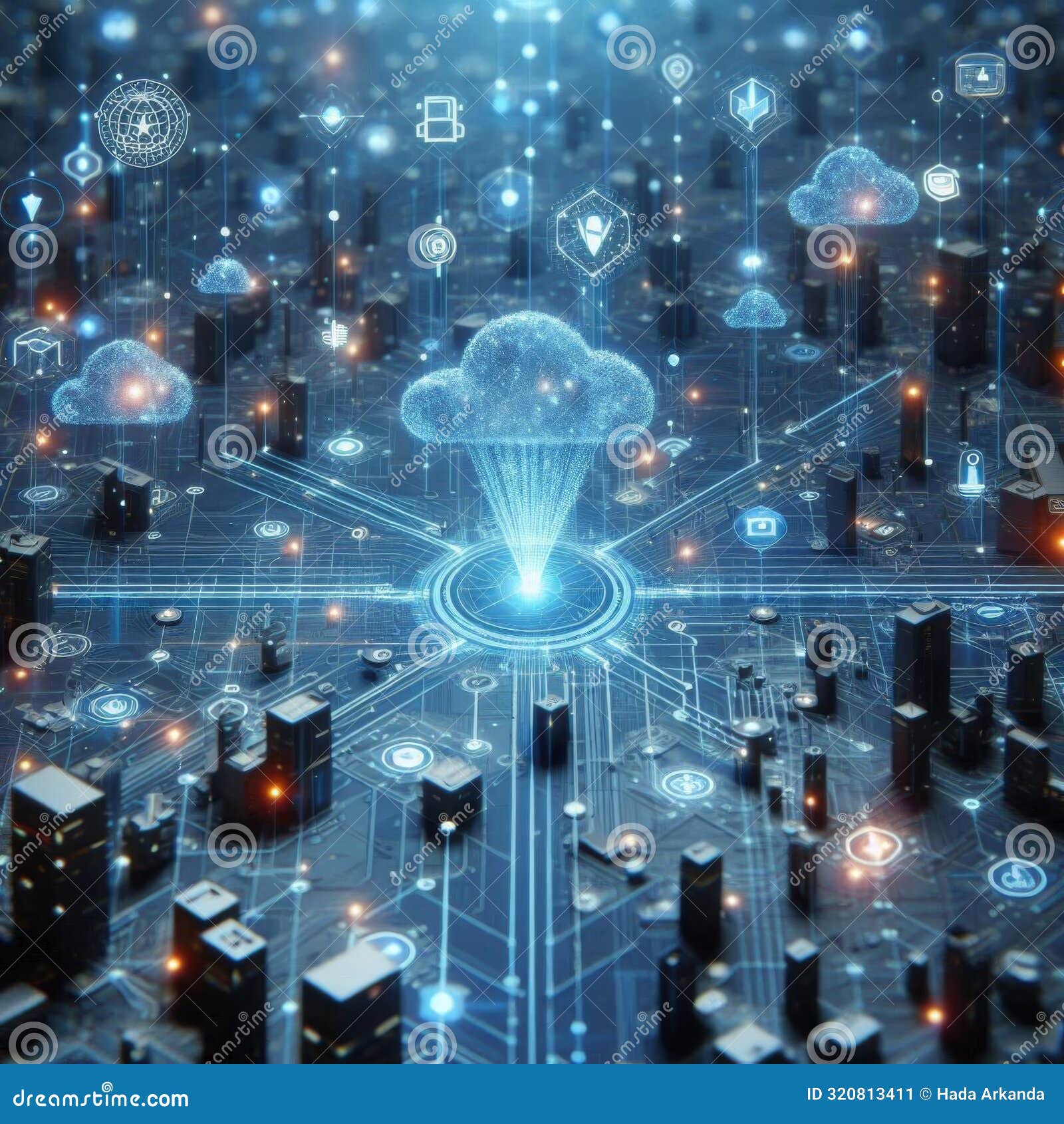 Iot Data Transmission Blockchain Links Cyber Network Pathways Stock