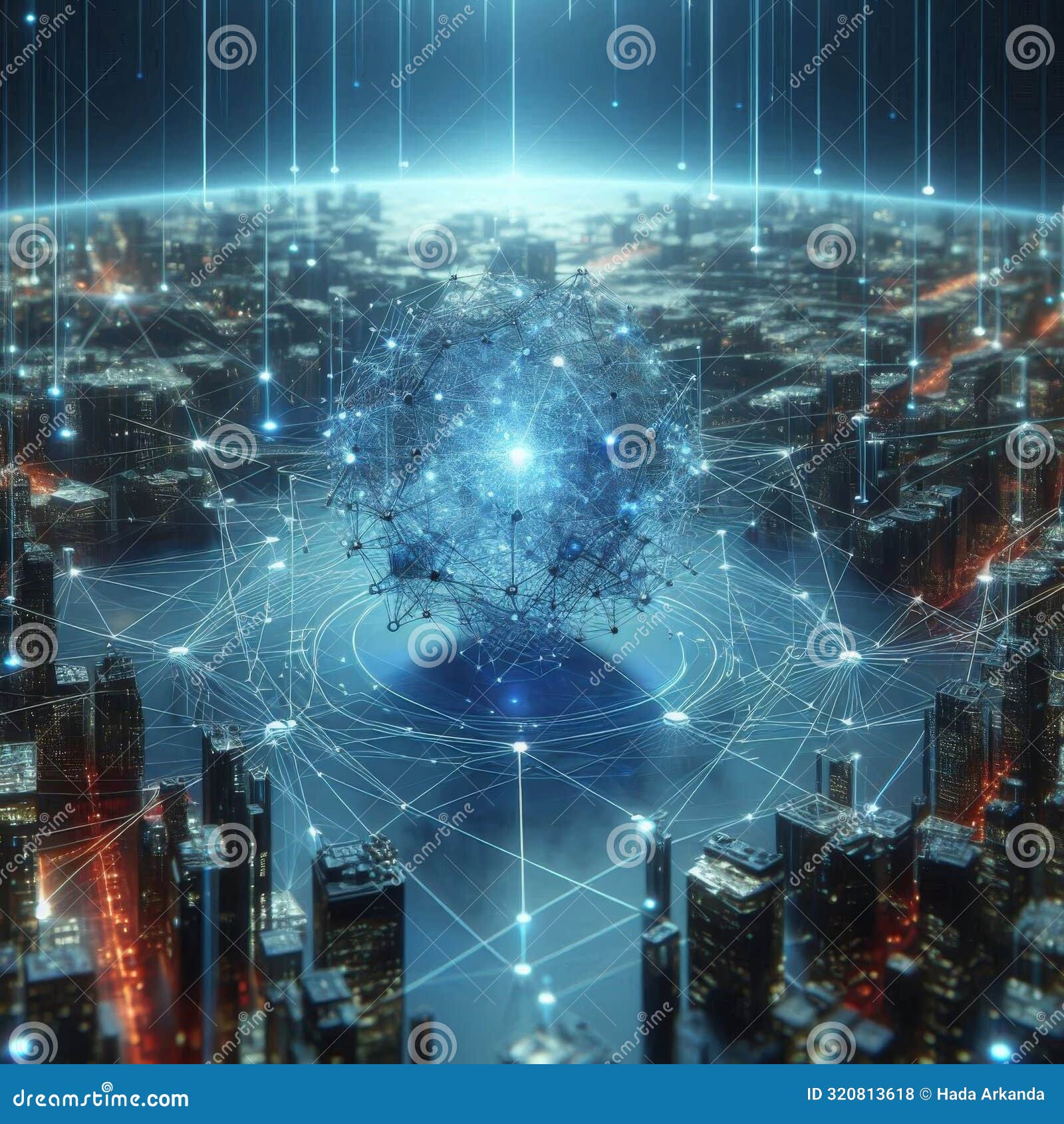 Iot Data Transmission Blockchain Links Cyber Network Pathways Stock