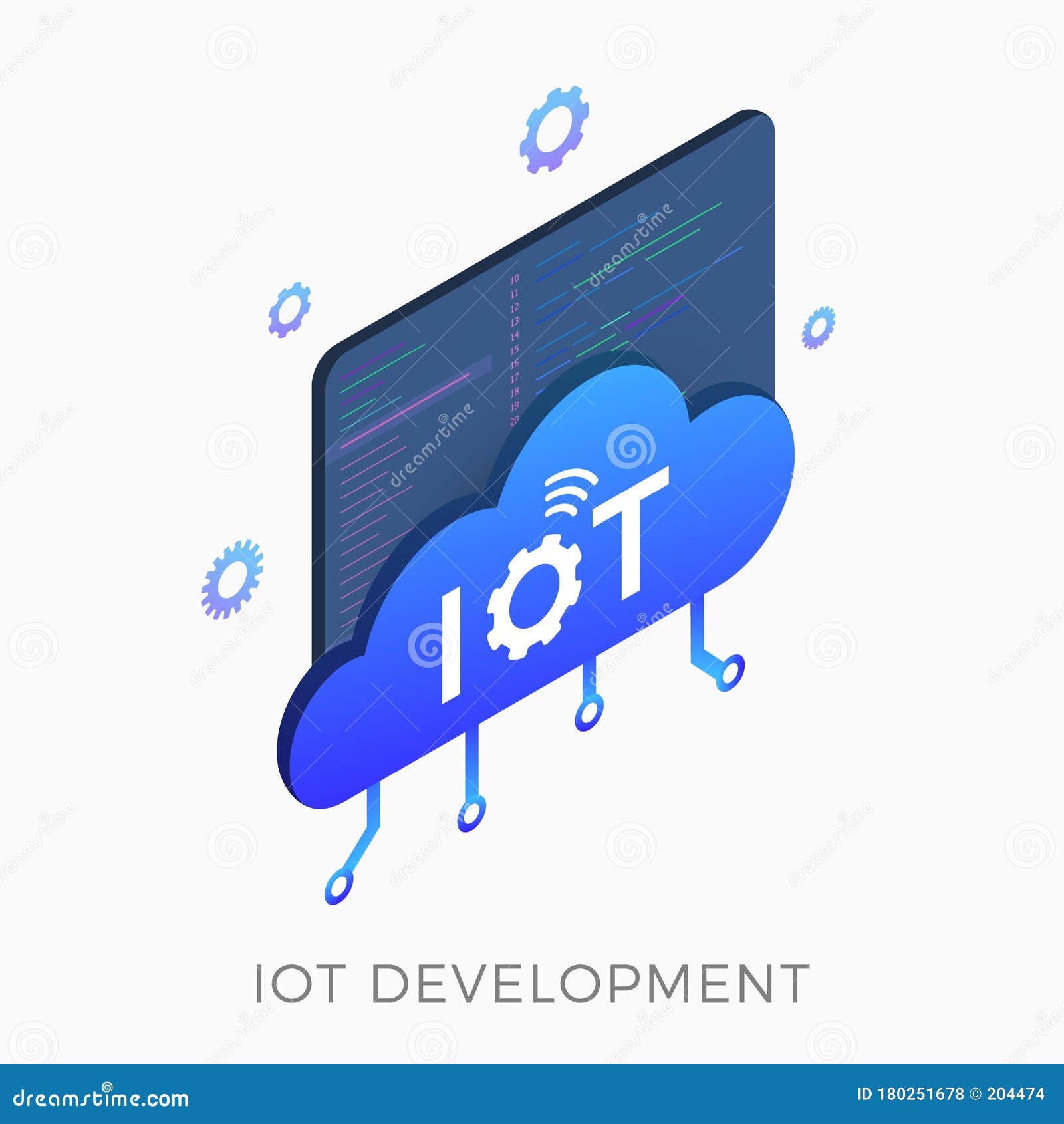 IOT Development Isometric Vector Icon Concept With Smart Cloud, Window ... IOT Development Isometric Vector Icon Concept With Smart Cloud, Window ...