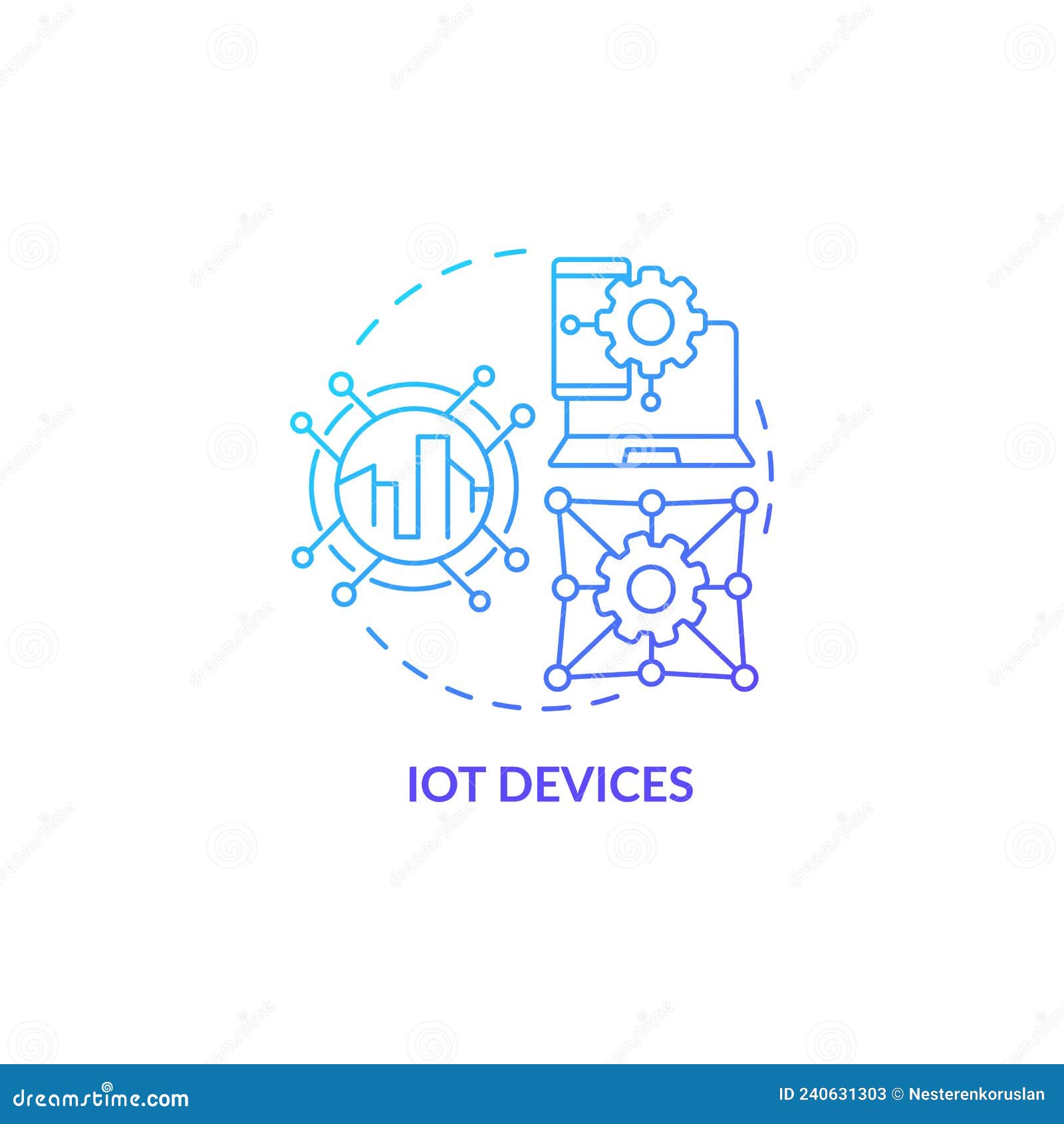 Iot Devices Blue Gradient Concept Icon Stock Vector - Illustration of ...