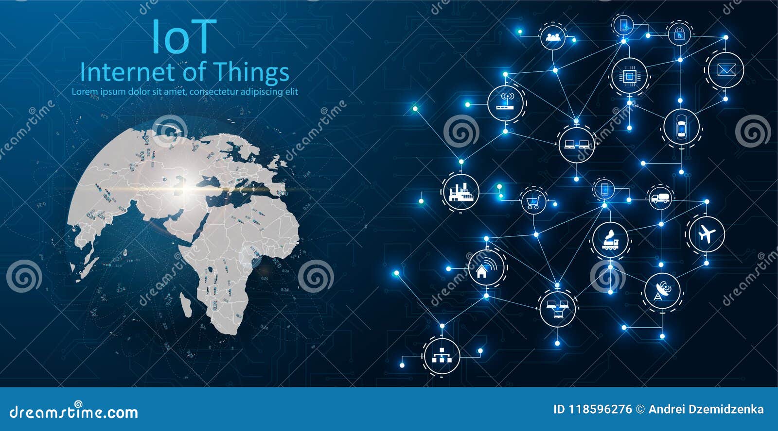 Iot Devices And Connectivity Concepts On A Network Cloud At Center