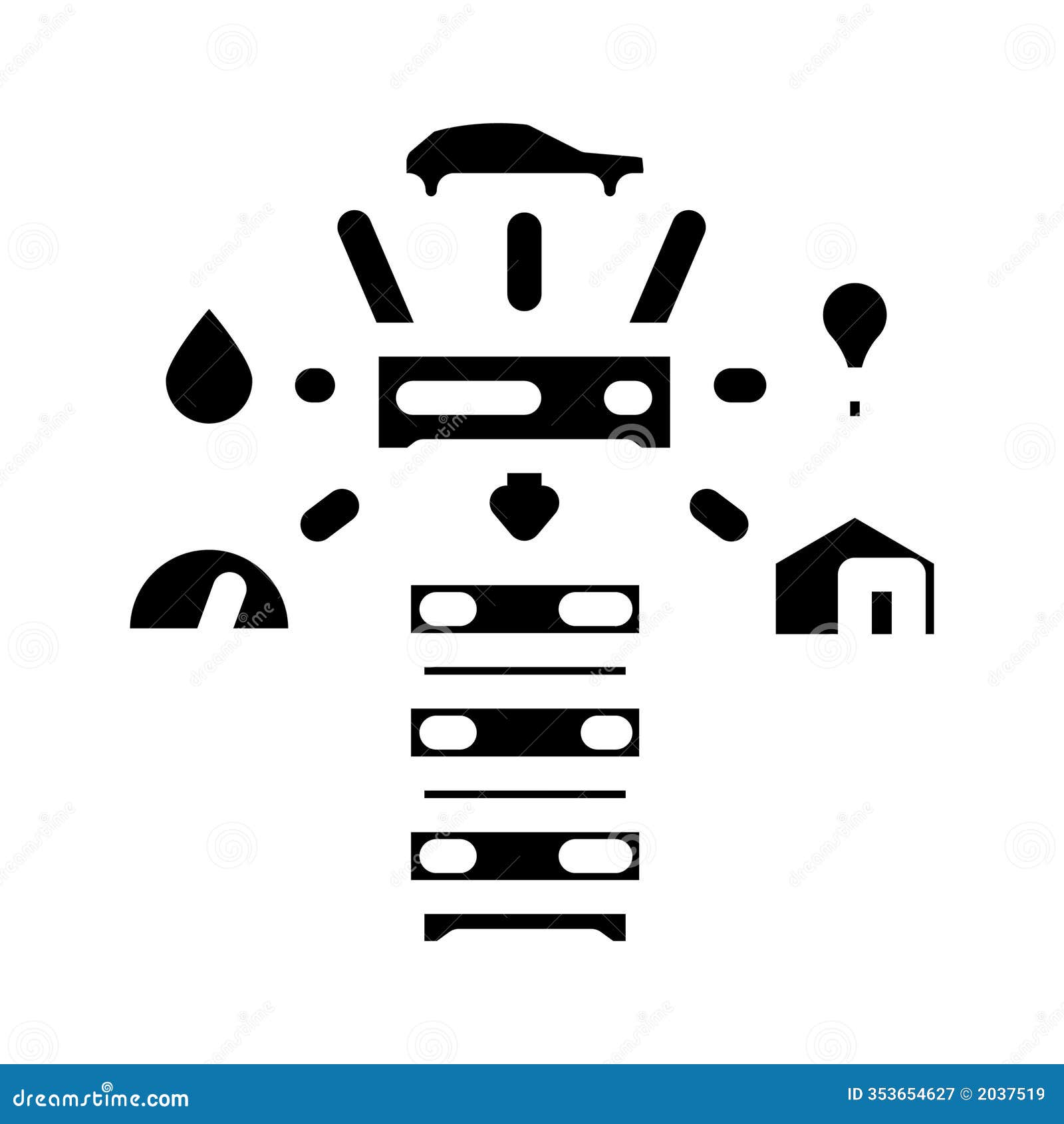 Iot Gateway Data Center Glyph Icon Vector Illustration Stock ...