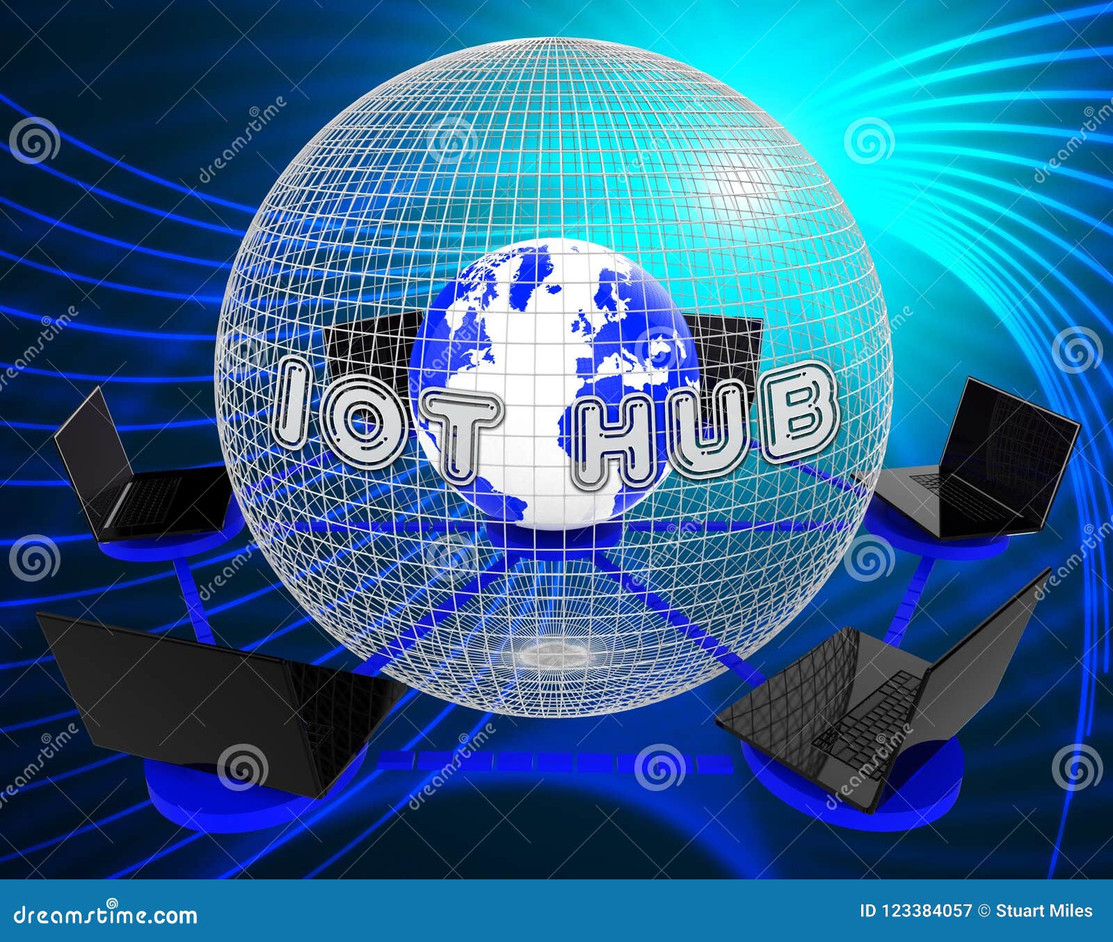 Iot Hub Internet of Things Gateway 3d Rendering Stock Illustration ...