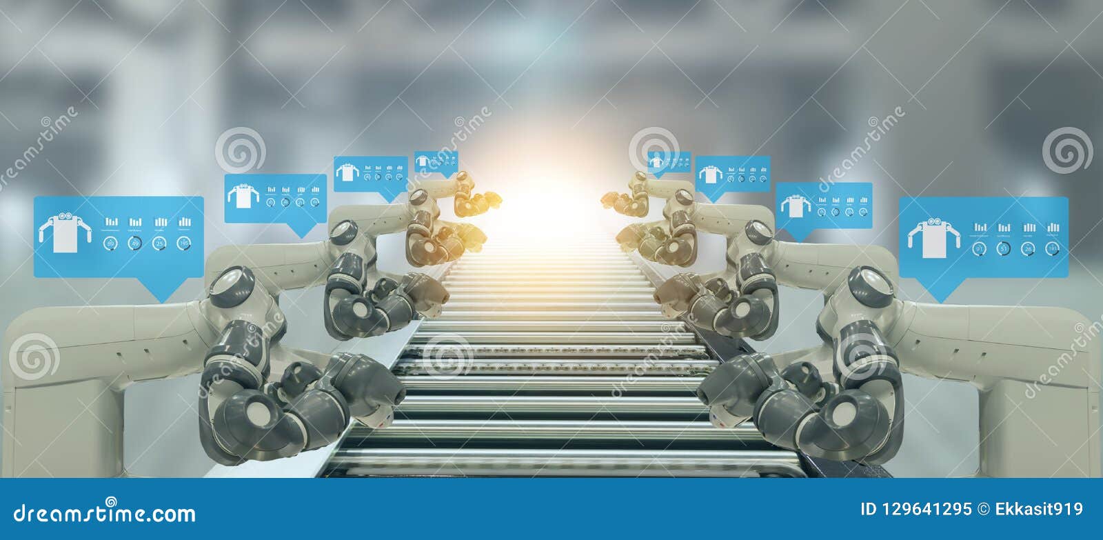 Automation Robotic Hand Technology Cartoon Drawing Vector Illustration ...