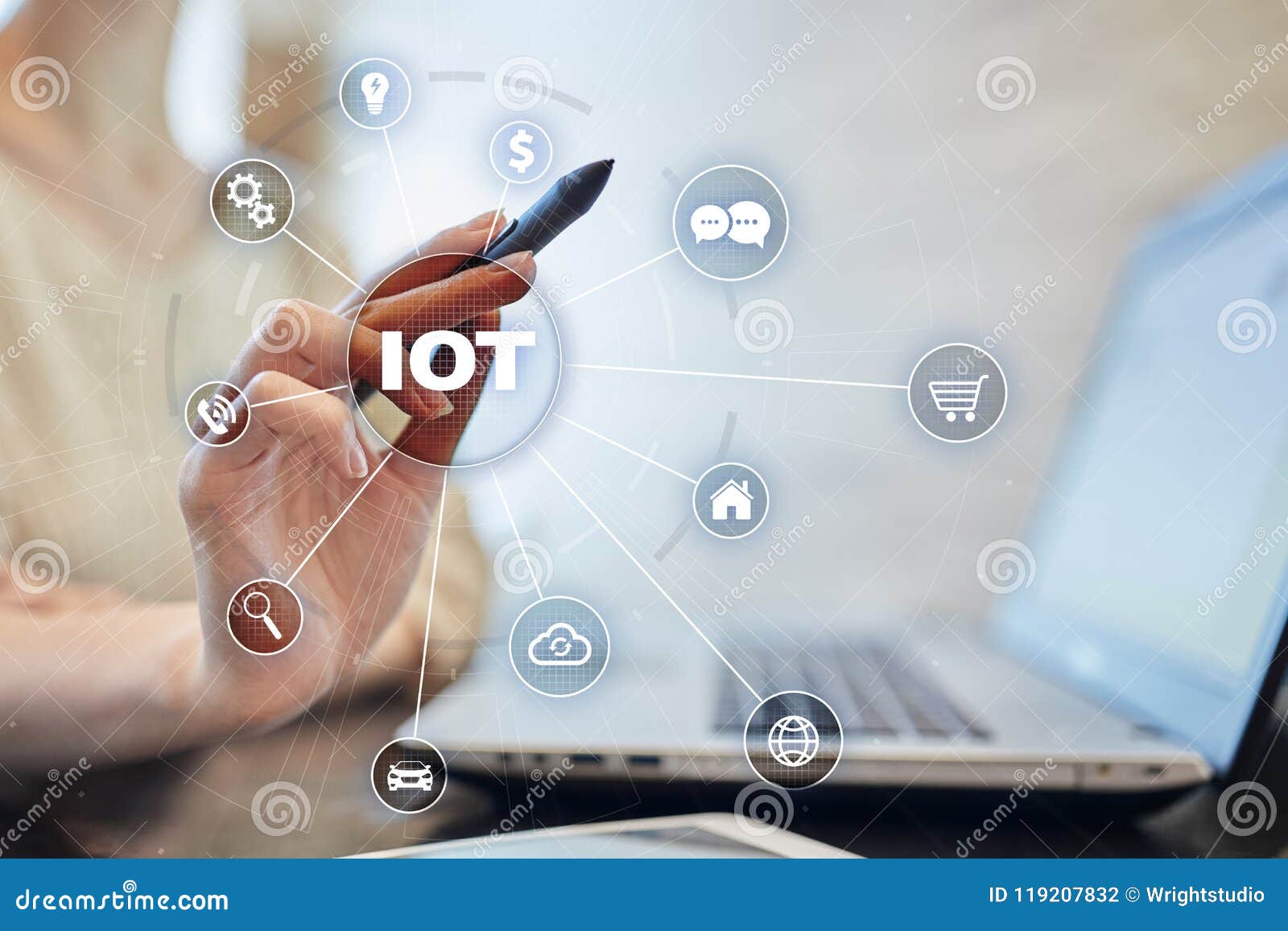 IOT. Internet of Thing Concept. Multichannel Online Communication ...