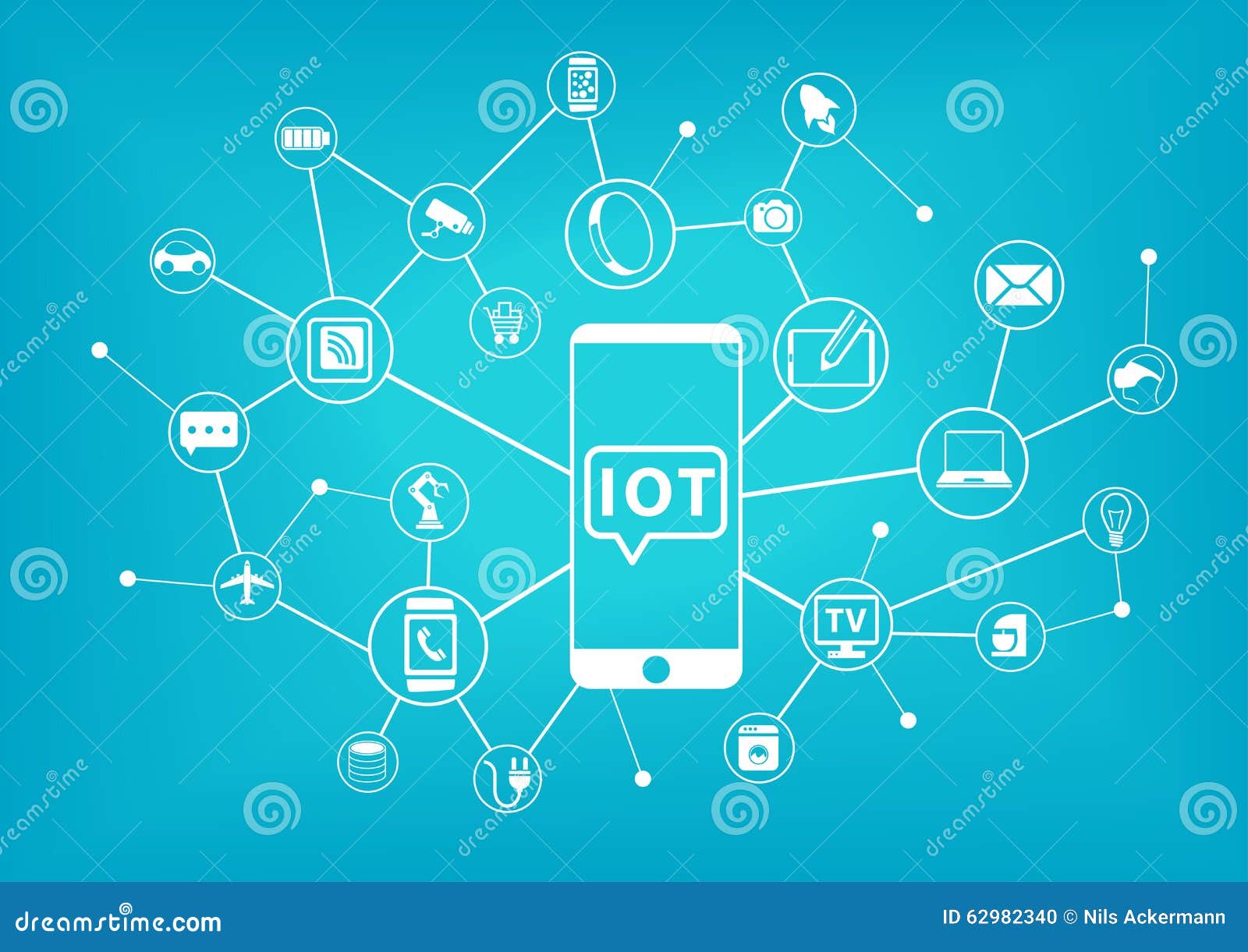 Internet Of Everything (IOT) Concept. Vector Illustration Of Connected ... Internet Of Everything (IOT) Concept. Vector Illustration Of Connected ...