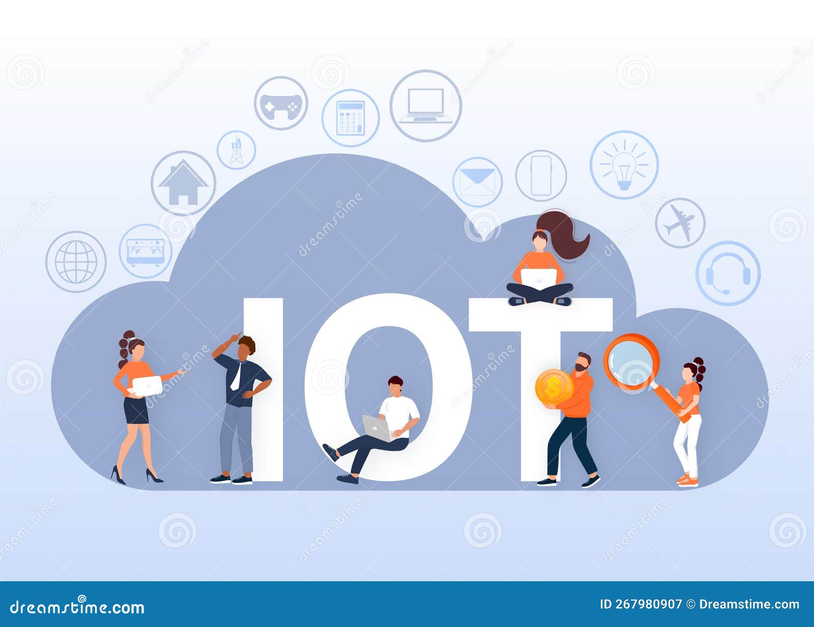 IOT. Internet of Things, Devices and Connectivity Concepts on a Network ...
