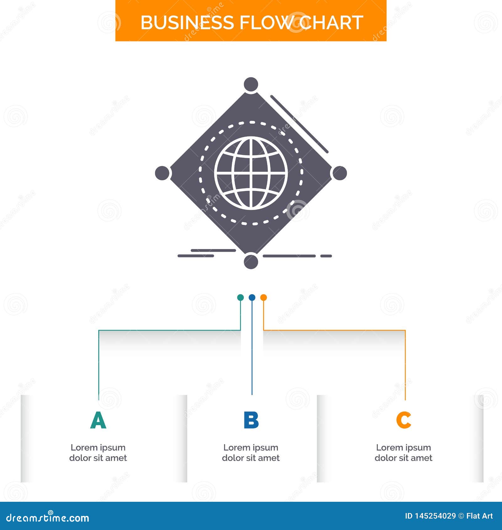 IOT, Internet, Things, of, Global Business Flow Chart Design with 3 ...