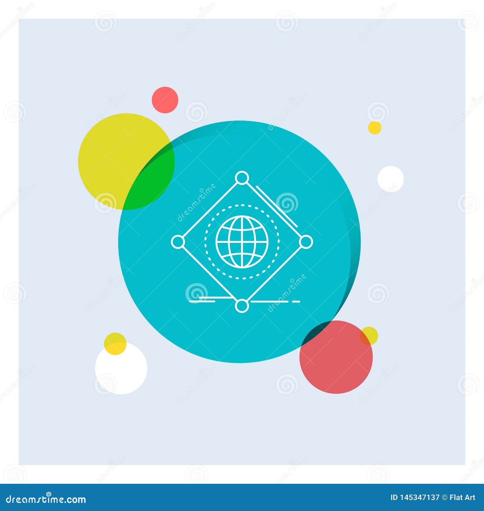 IOT, Internet, Things, of, Global White Line Icon Colorful Circle ...