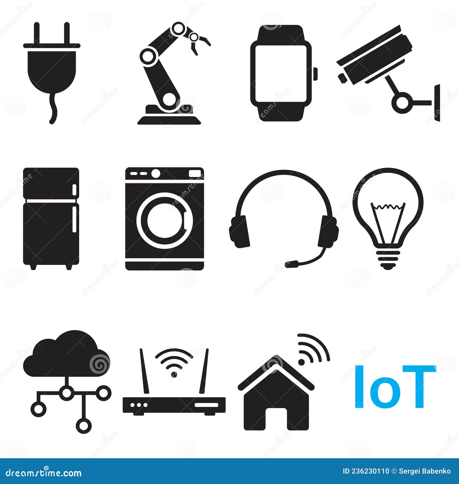 Iot or Internet of Things Icon in Simple Style on White Background ...