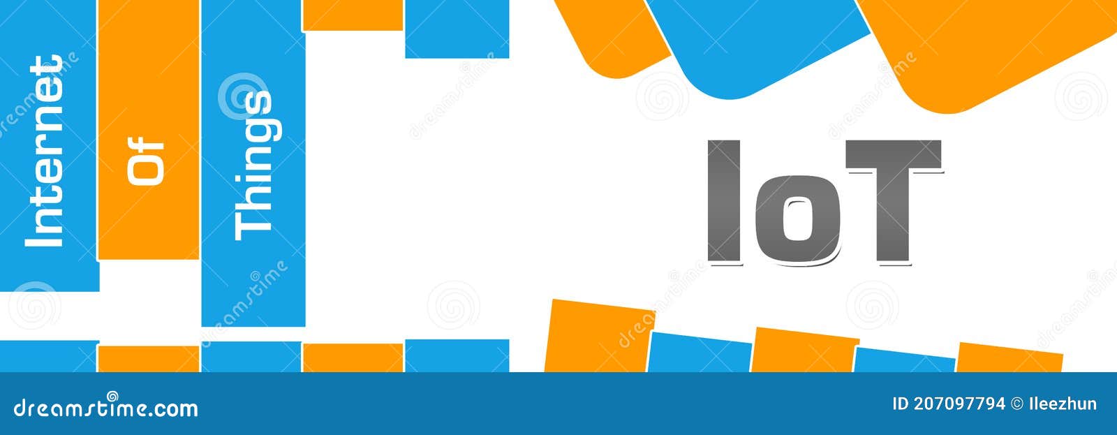 IoT - Internet of Things Orange Blue Abstract Shapes Horizontal Stock ...