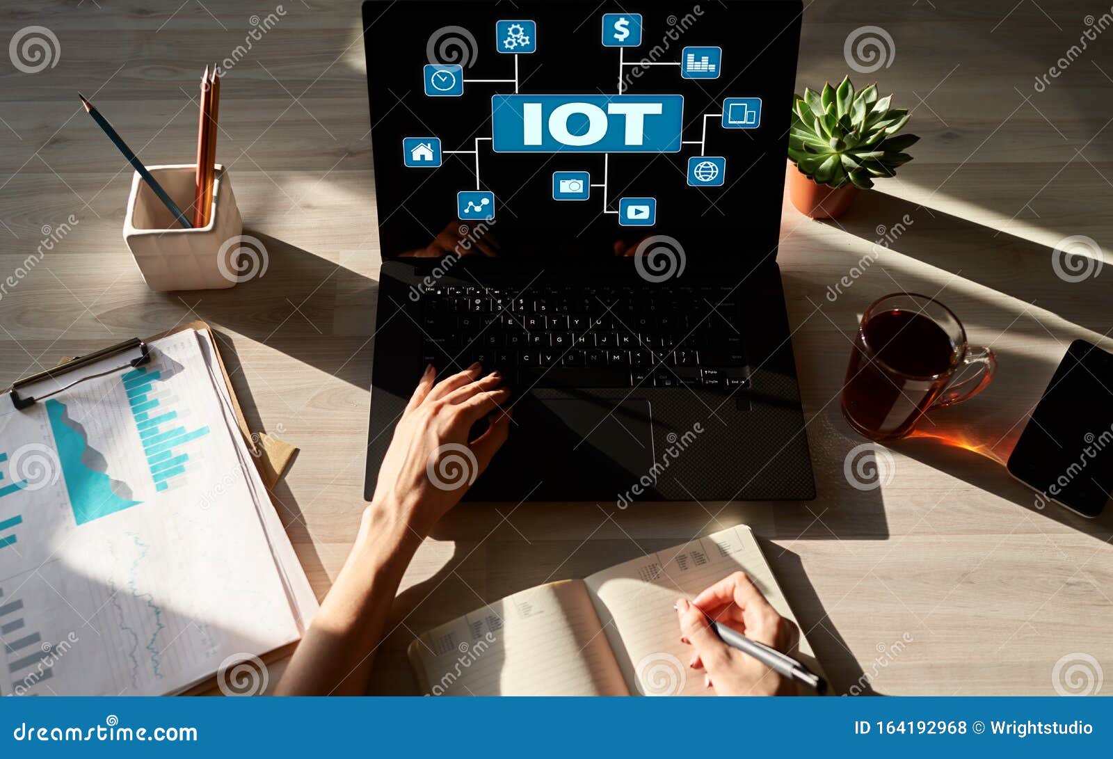 IOT - Internet of Things Technology Concept on Screen. Stock Photo ...