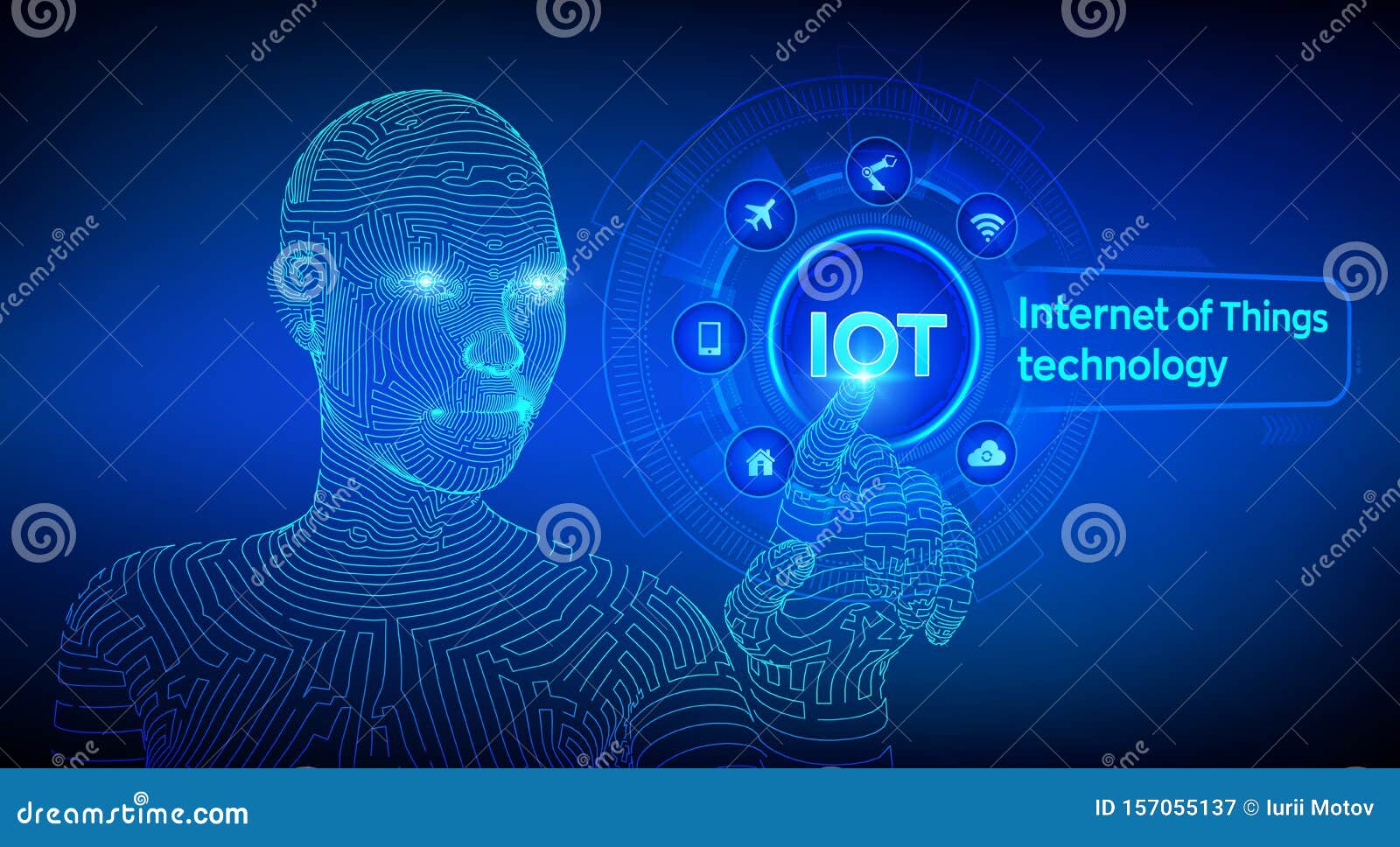 IOT. Internet of Things Technology Concept on Virtual Screen. Wireless ...