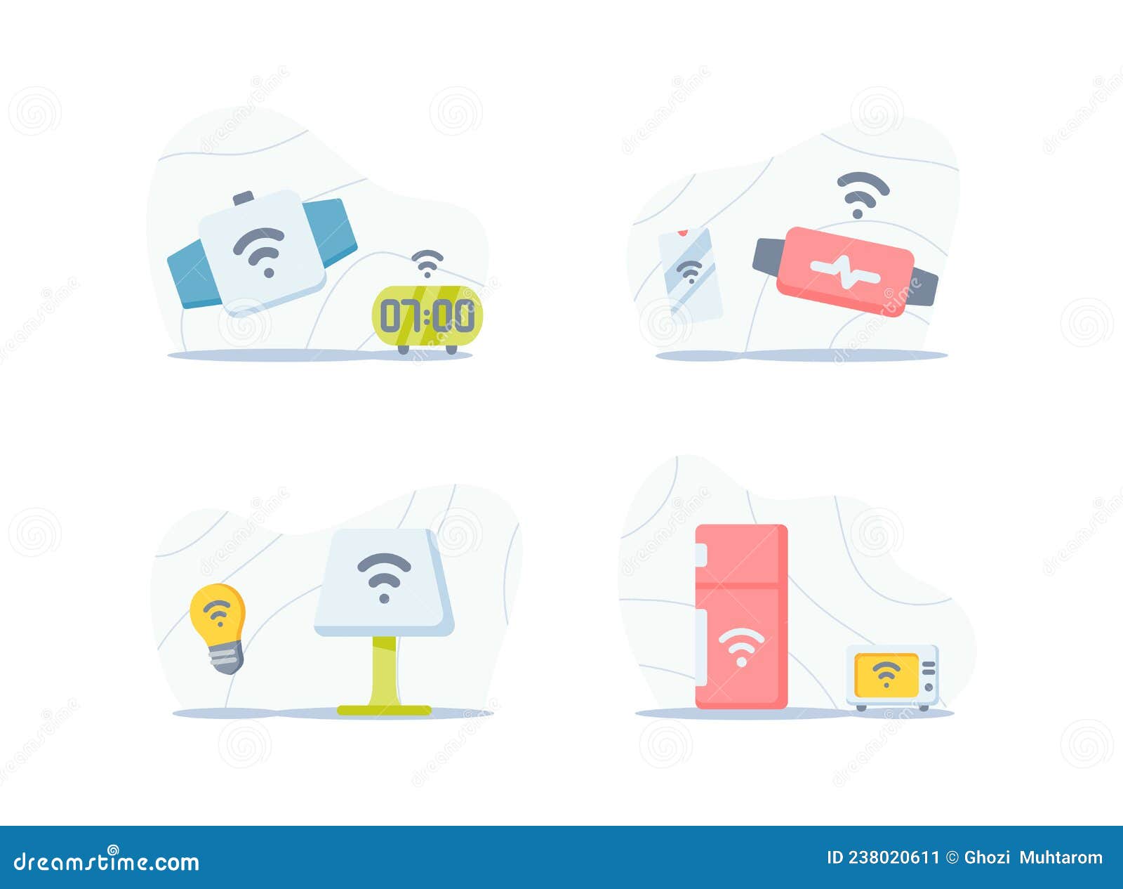 Iot Internet of Things Technology Simple Icon Set Concept with 4 ...