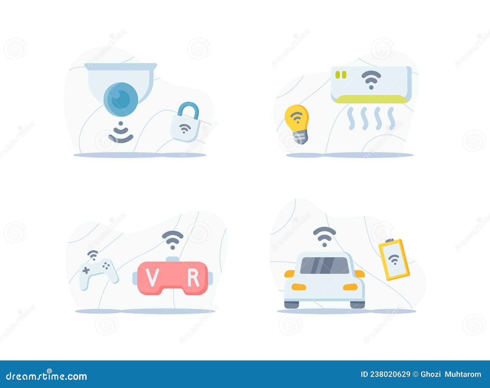 Iot Internet of Things Technology Simple Icon Set Concept with 4 ...